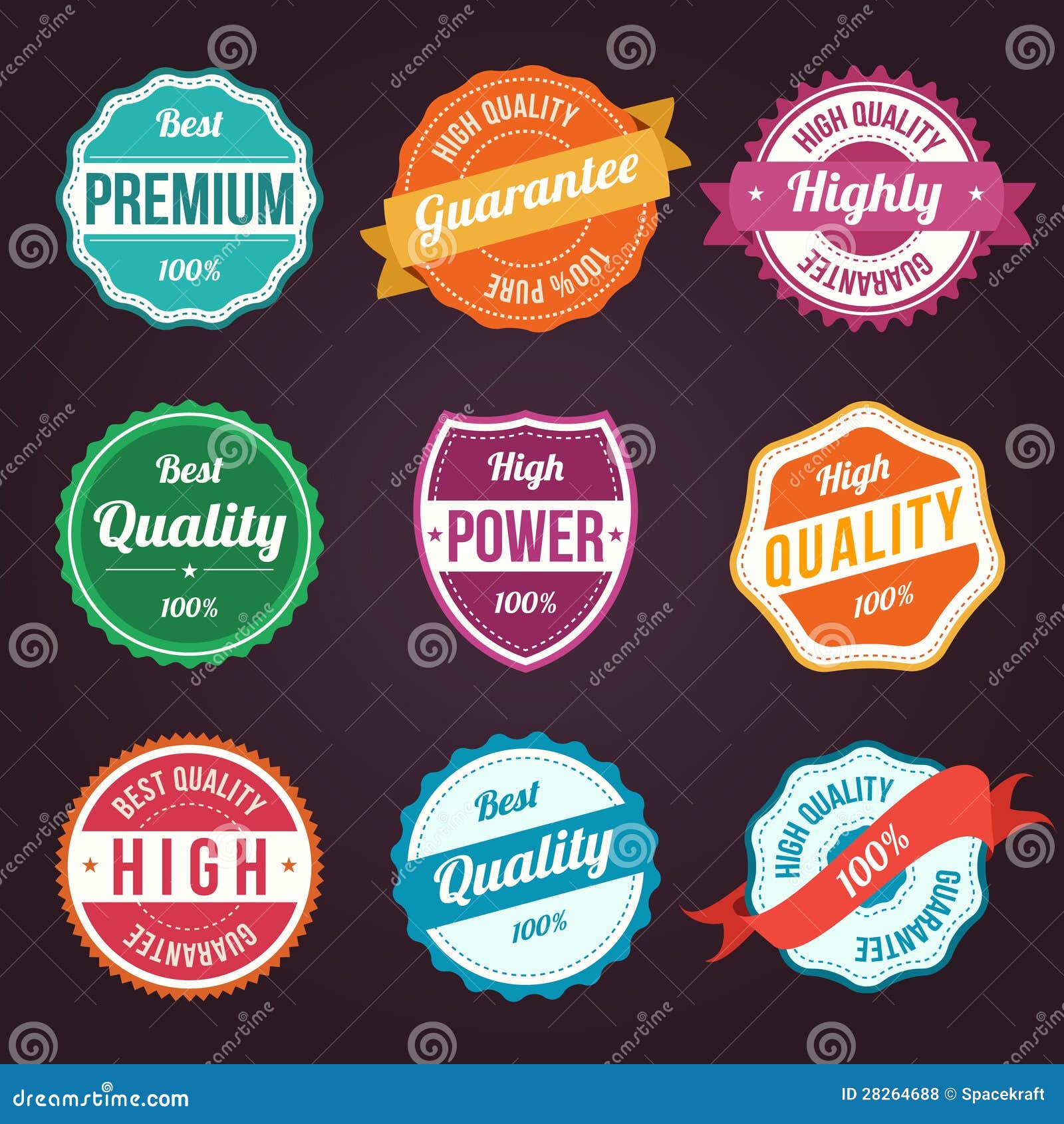 Collection of Retro Vintage Colorful Design Labels Stock Vector ...