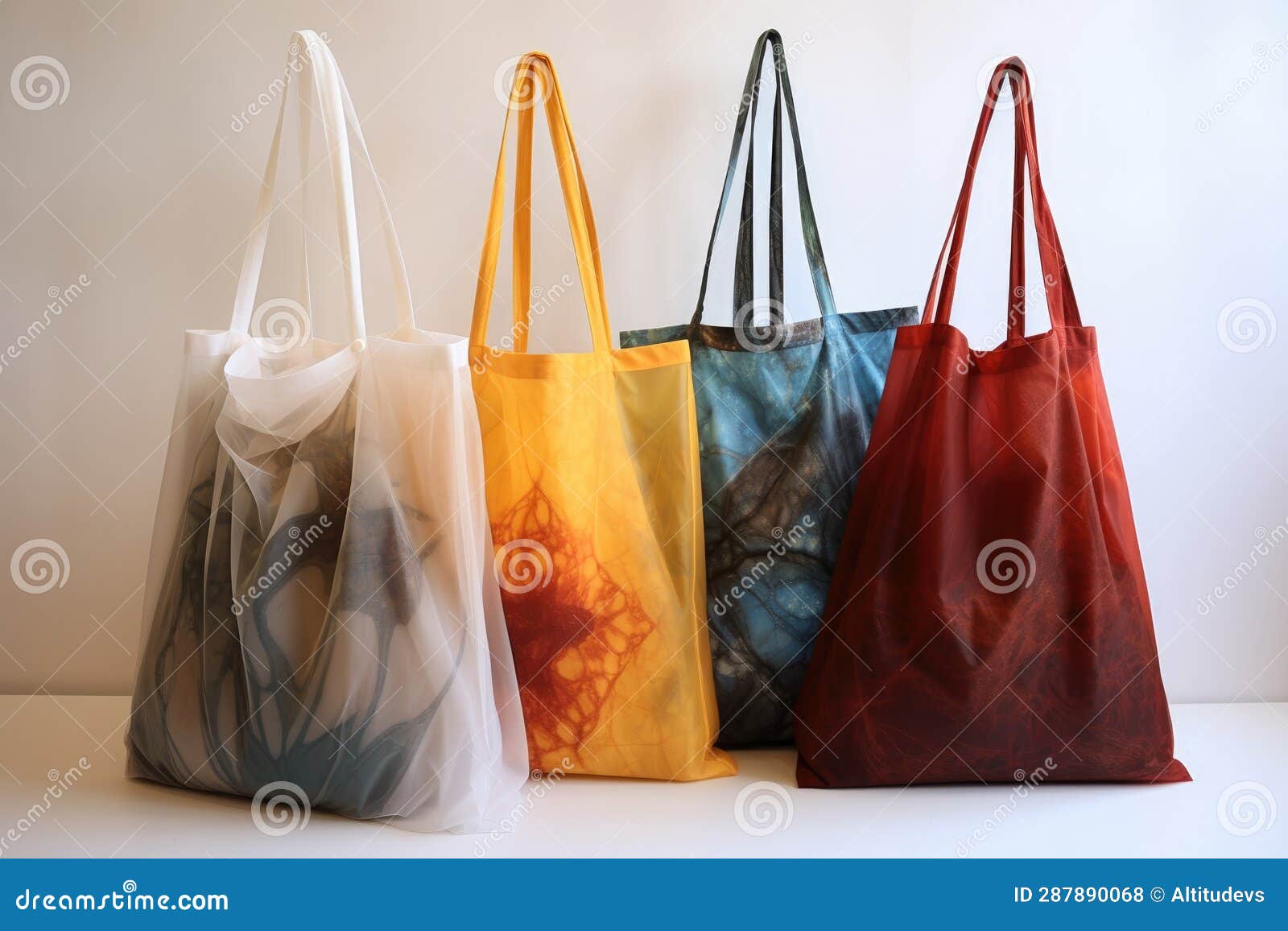 Collection of Reusable Bags for Zero-waste Shopping Stock Illustration ...