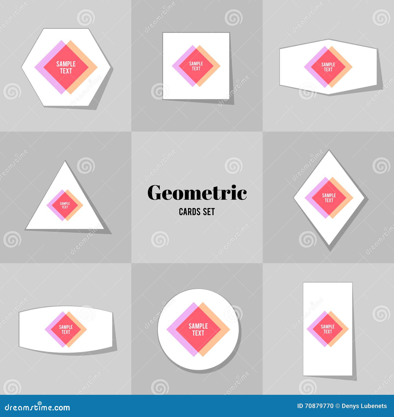 Collection of Rhombus and Square Shape Cards Stock Vector ...