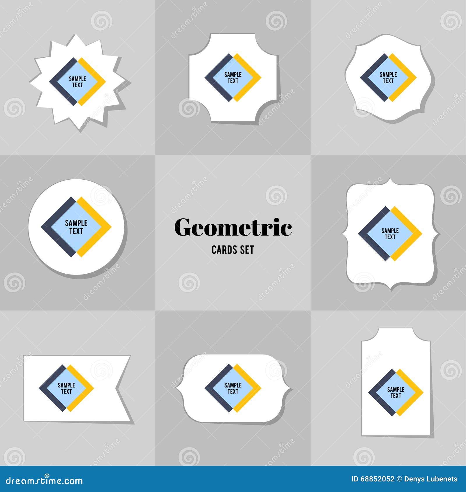 Collection of Rhombus and Square Shape Cards Stock Vector ...