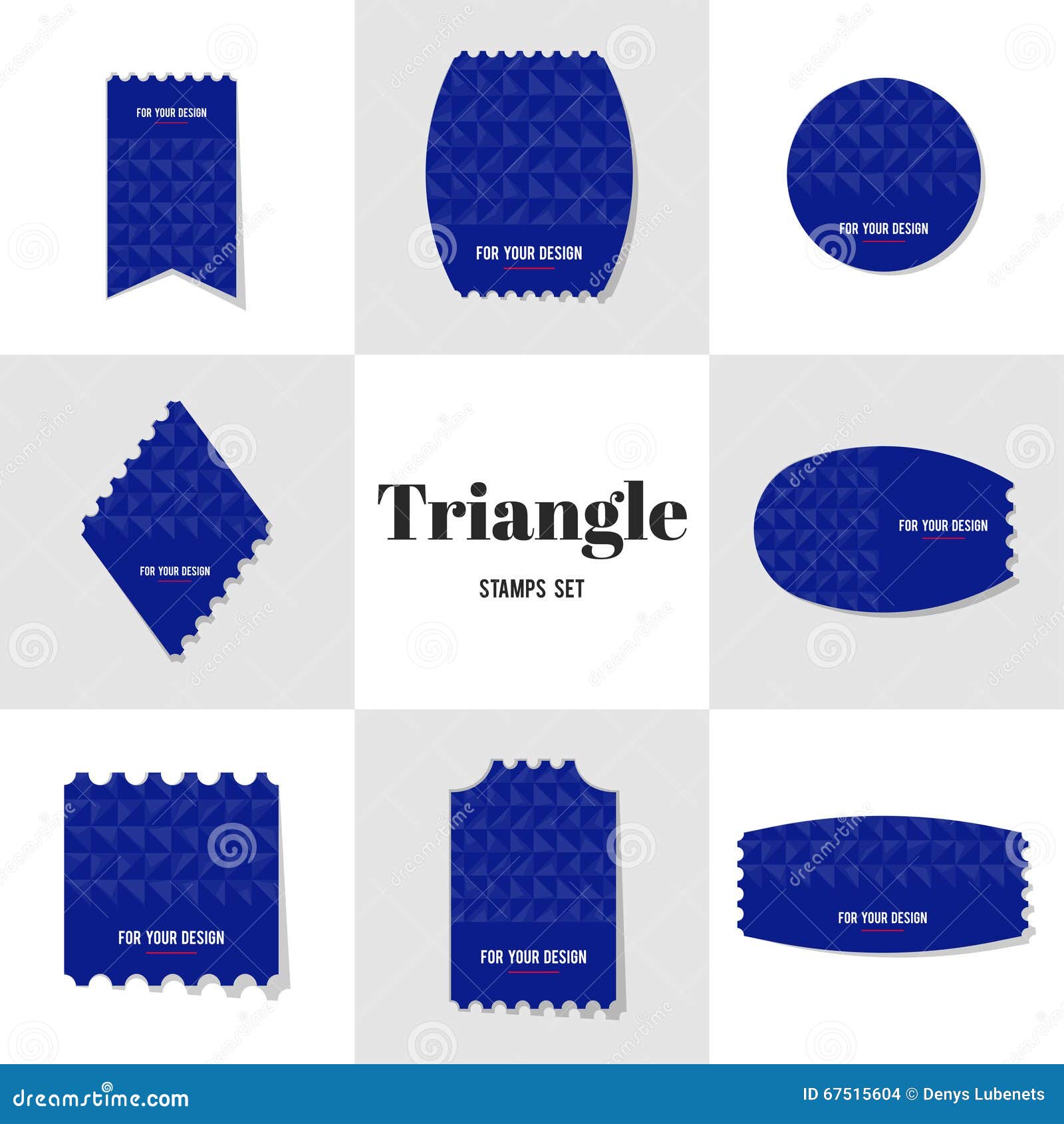 Collection Rhombus and Triangle Shape Postage Stamp Stock Vector ...