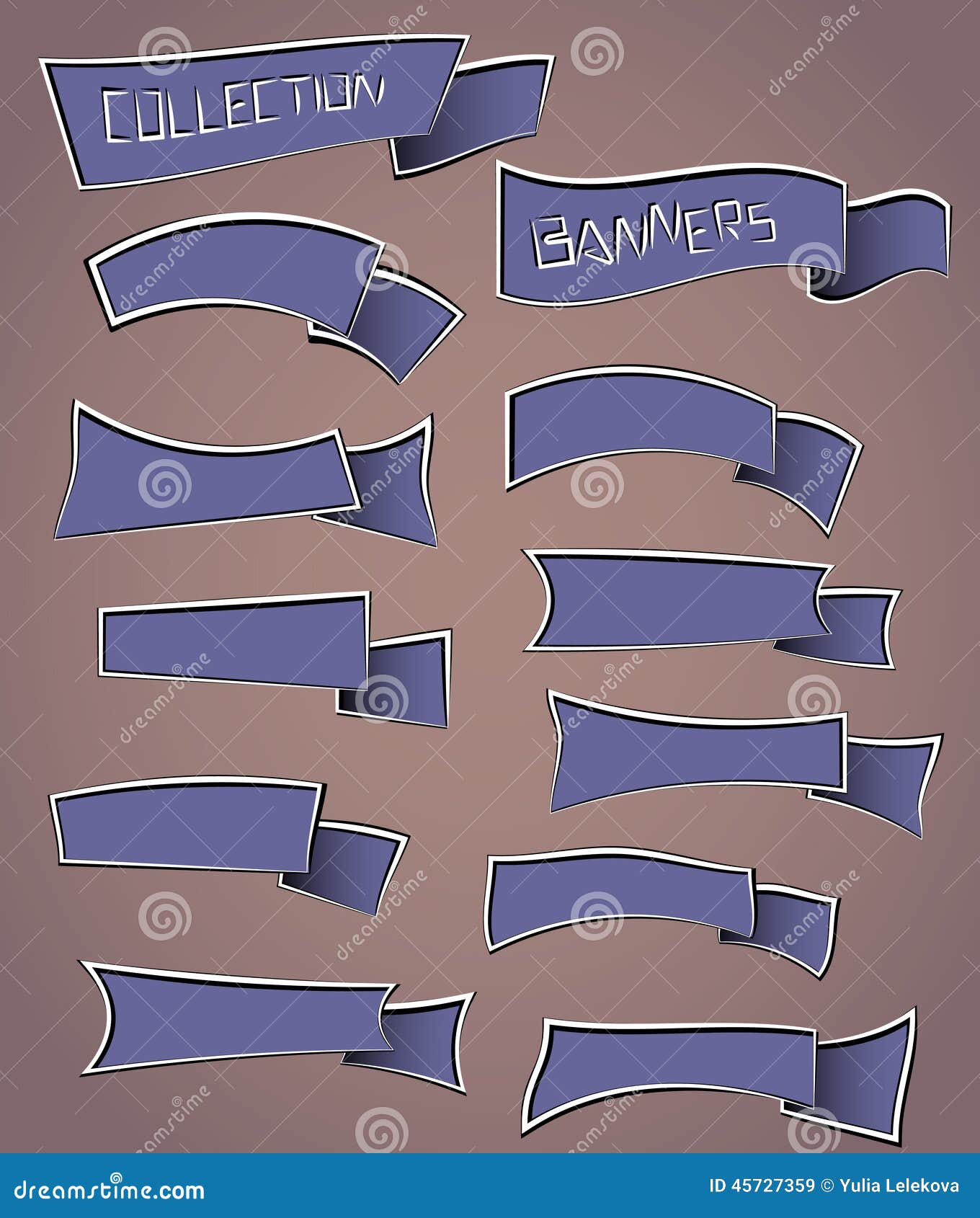 Collection of Ribbon Banners Stock Vector - Illustration of abstract ...