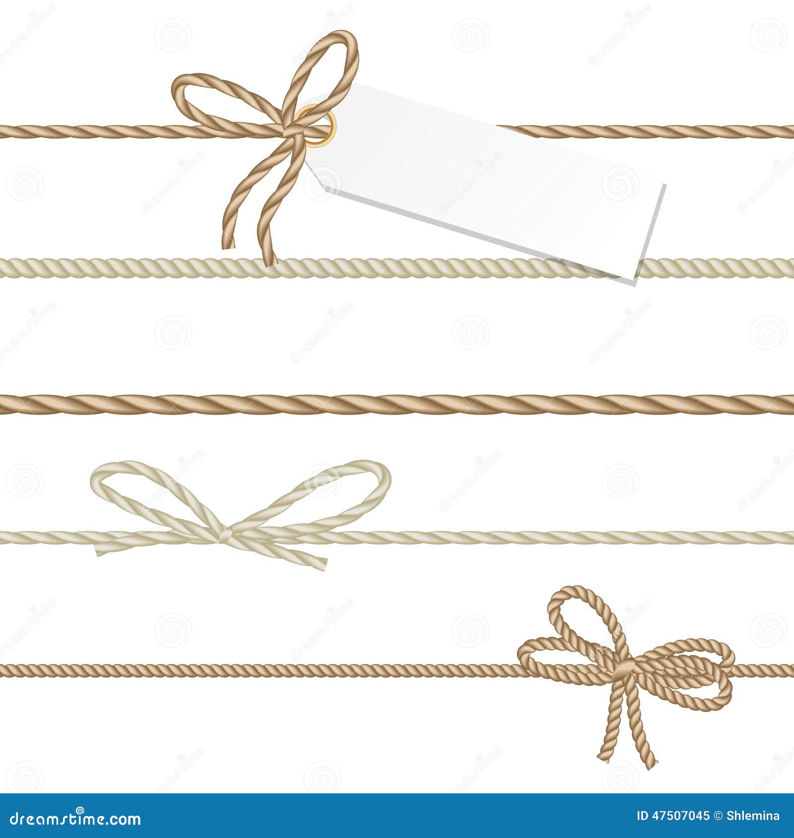 Collection of Ribbons Ahd Bows in Rope Style Stock Vector ...