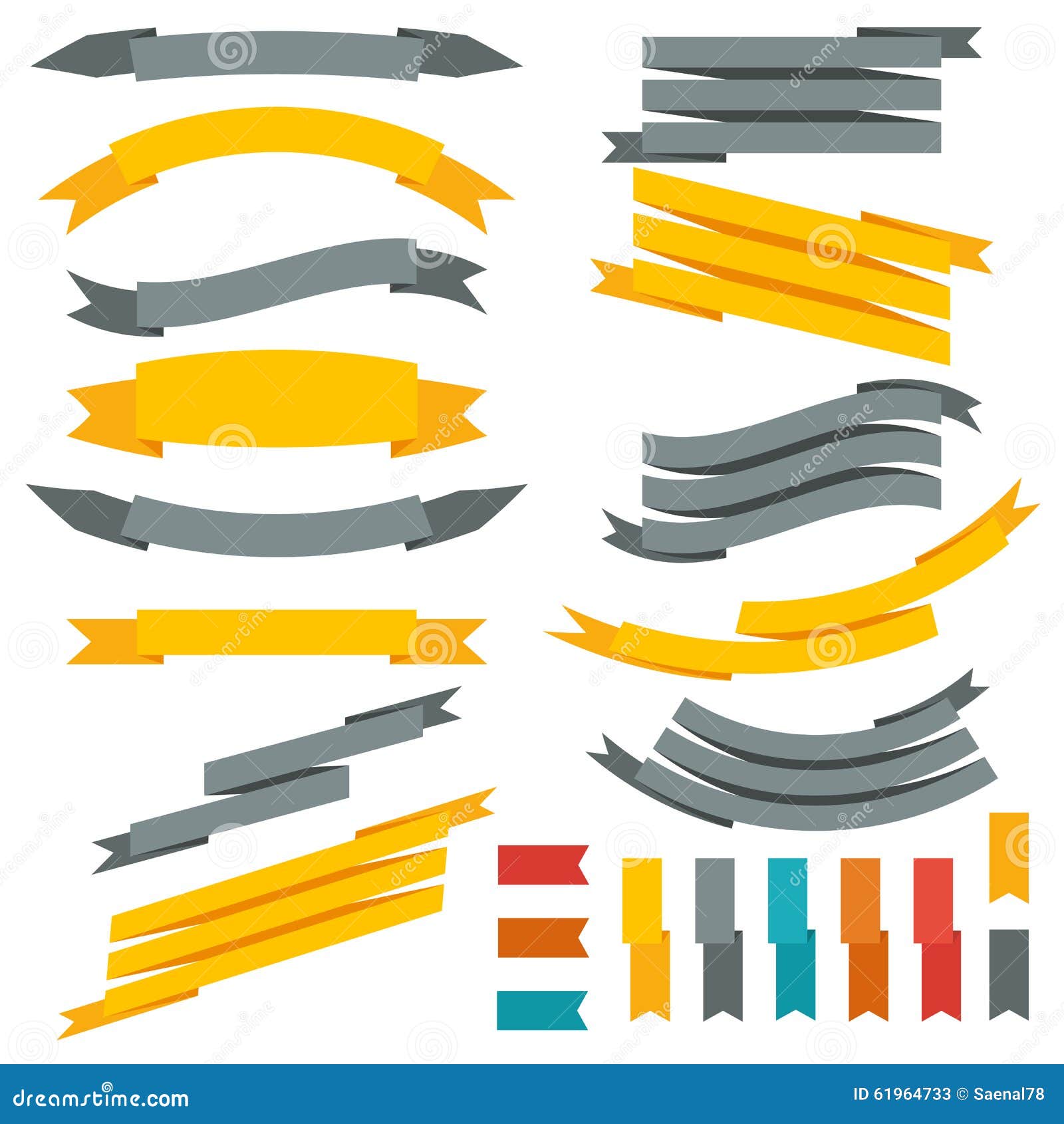 Collection of Ribbons and Labels. Set of Design Elements Stock Vector ...