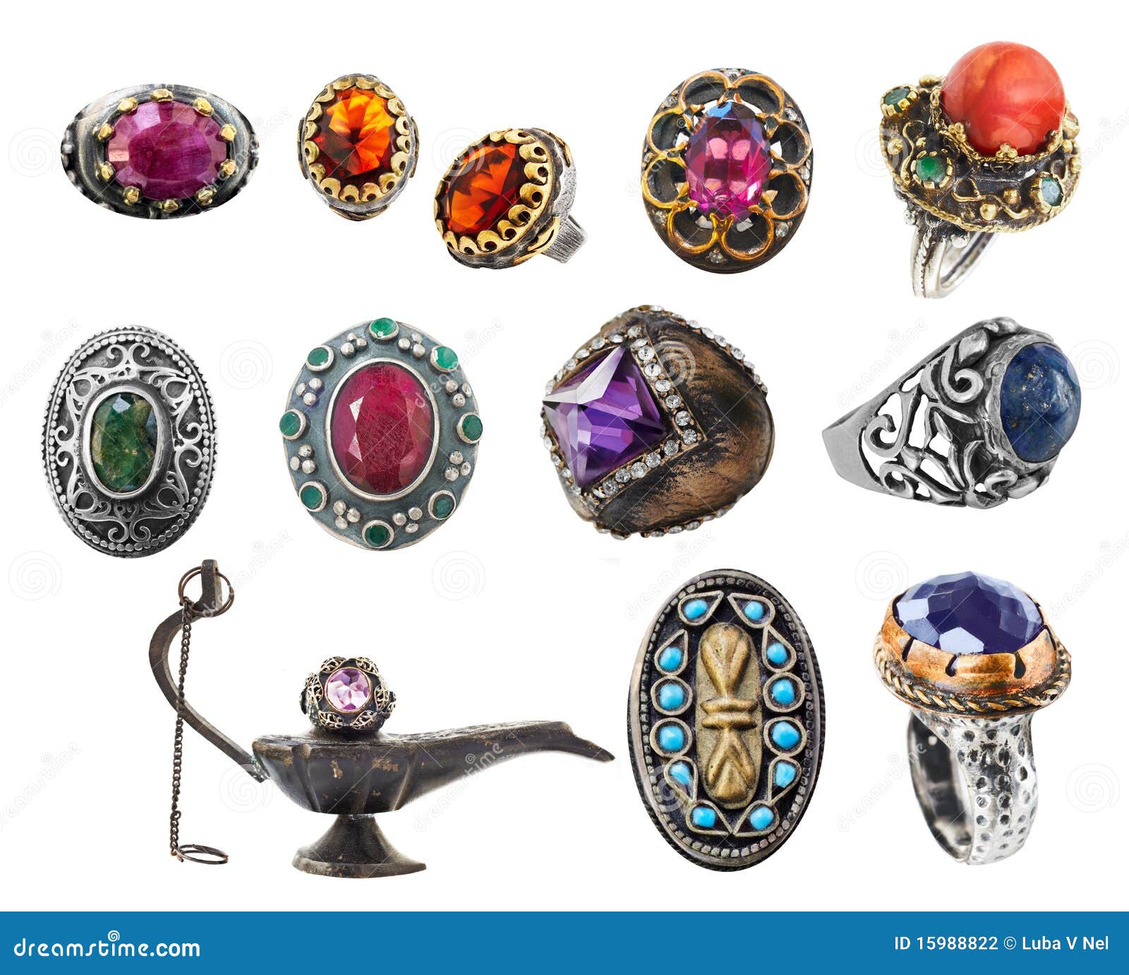 Collection of rings. stock photo. Image of rustic, orange - 15988822