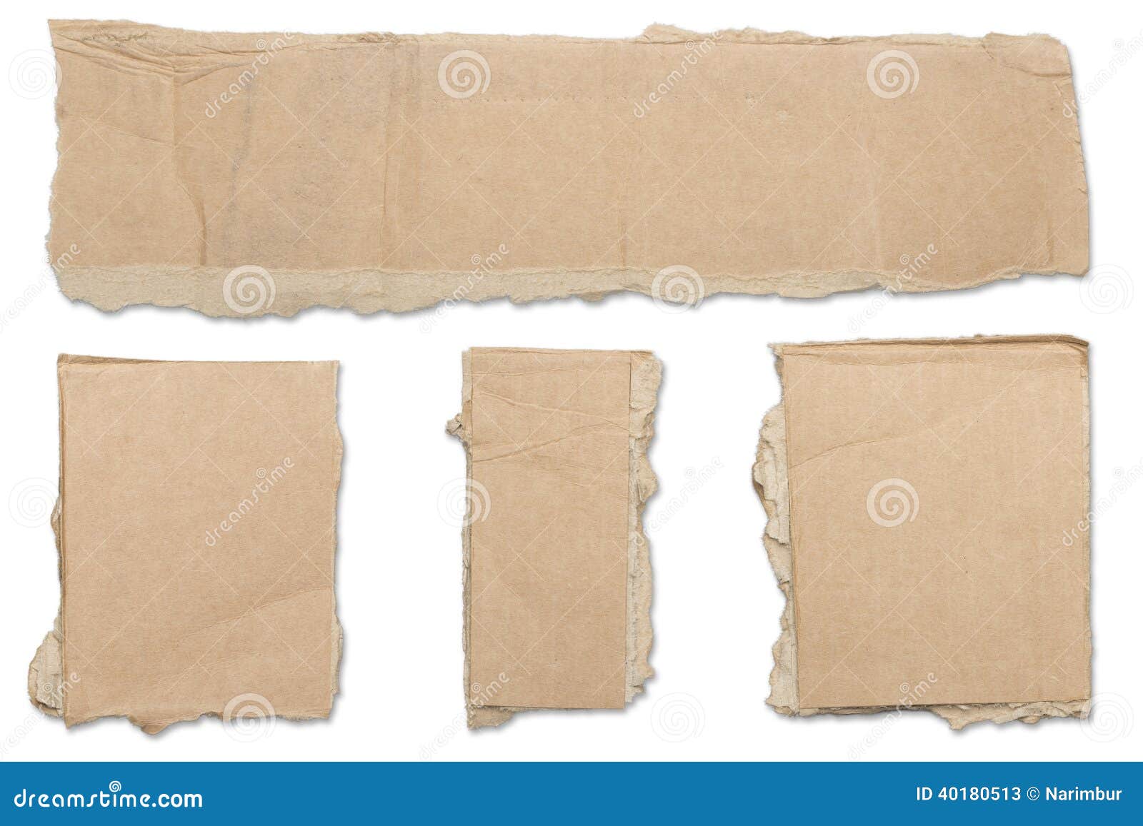 Collection of Ripped Brown Pieces of Cardboard, Shadows Stock Image ...