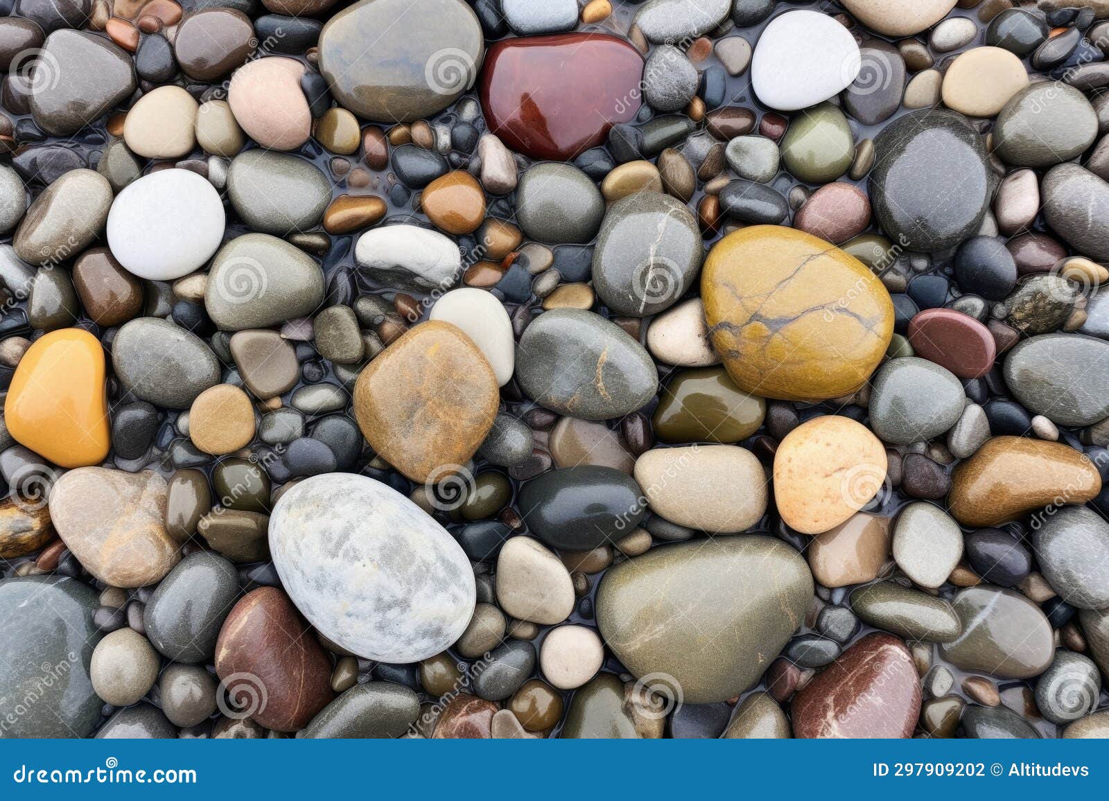 Collection of River-rounded Pebbles in a Marsh Stock Photo - Image of ...