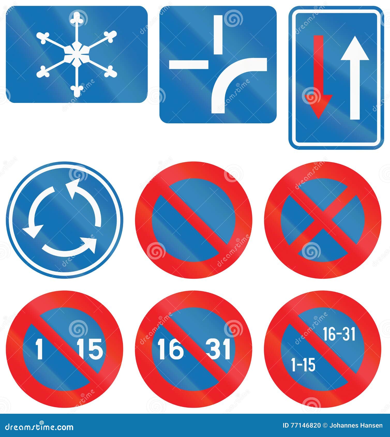 Collection of Road Signs Used in Belgium Stock Illustration ...