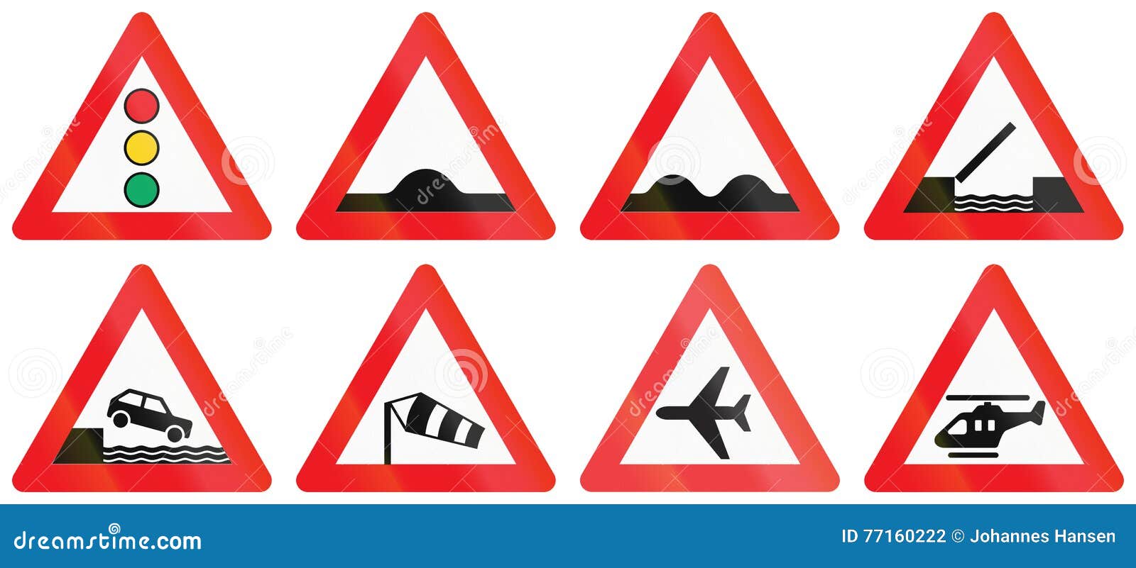 Collection of Road Signs Used in Denmark Stock Illustration ...