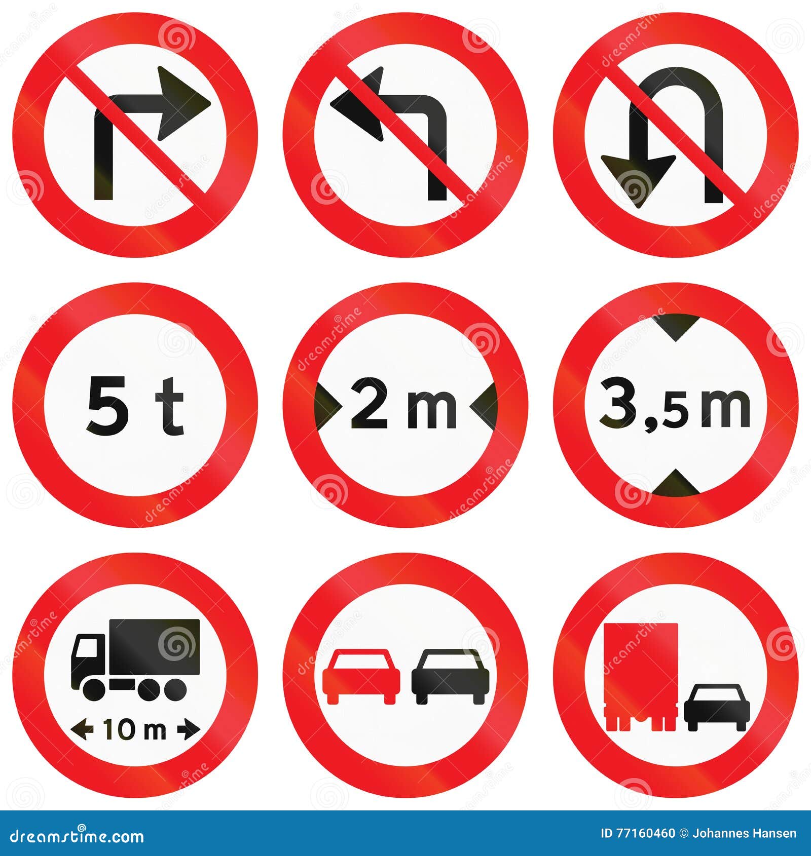 Collection of Road Signs Used in Denmark Stock Illustration ...