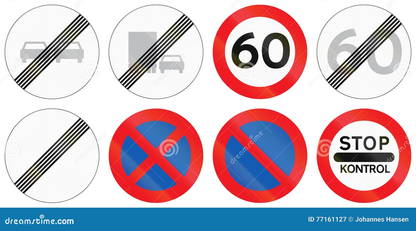 Collection of Road Signs Used in Denmark Stock Illustration ...