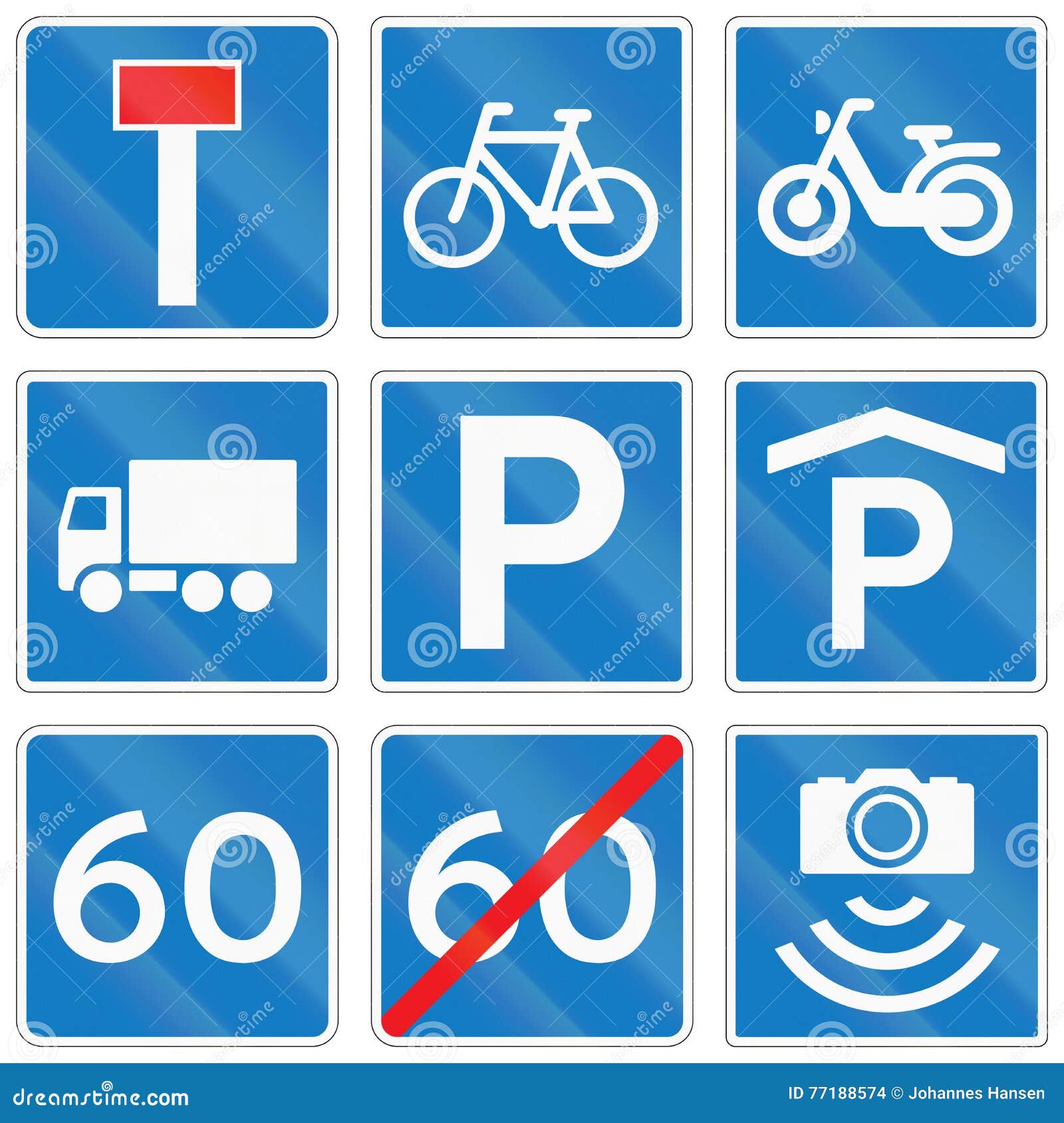 Collection of Road Signs Used in Denmark Stock Illustration ...