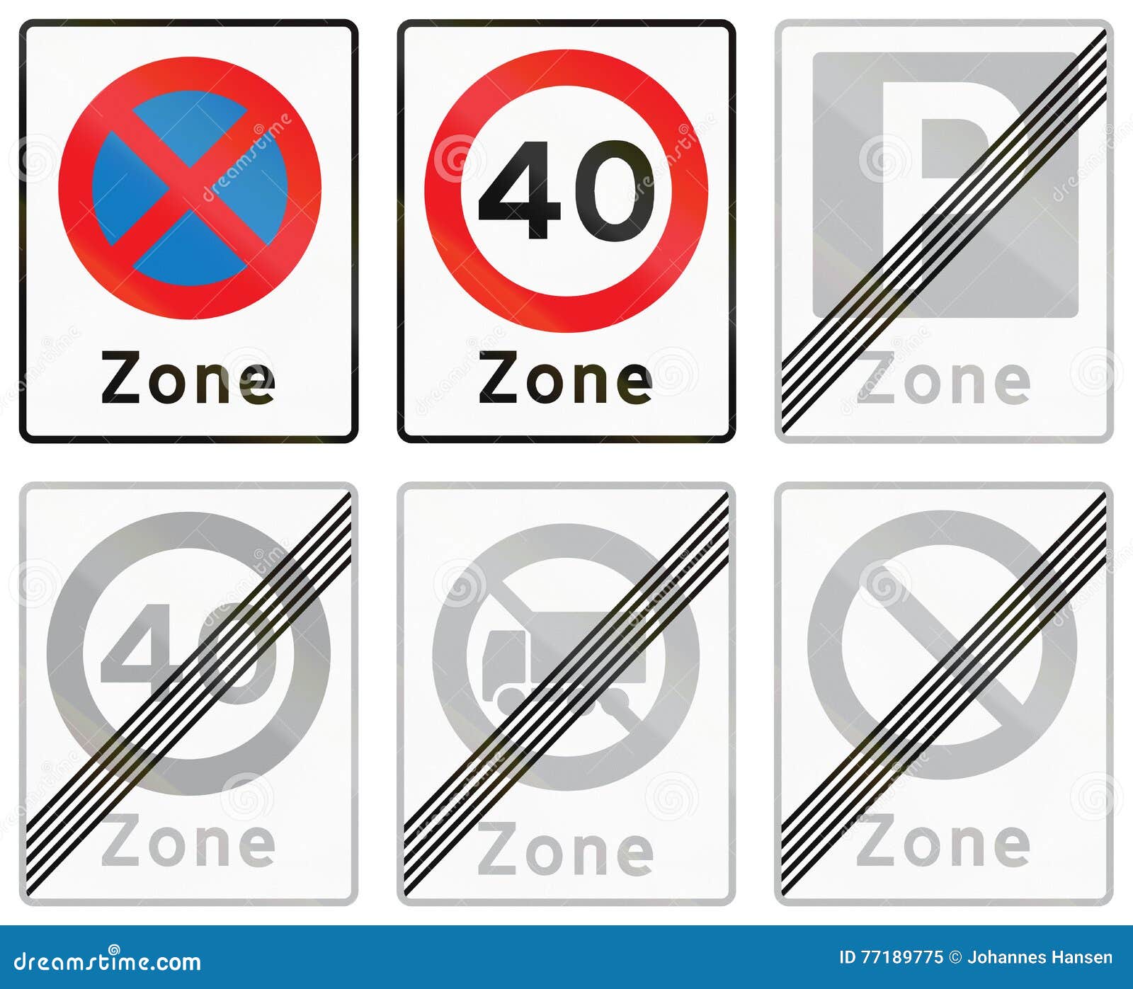 Collection of Road Signs Used in Denmark Stock Illustration ...