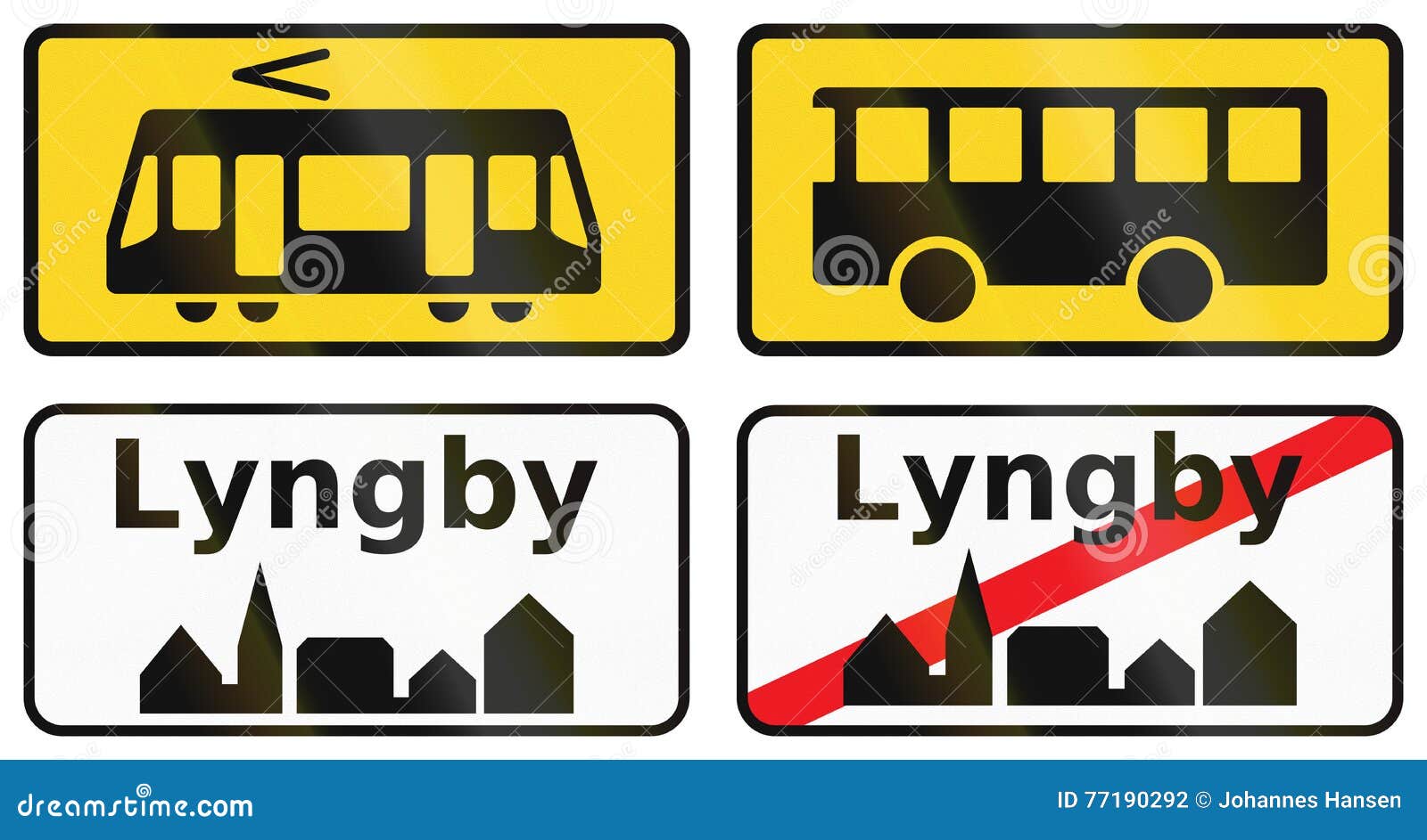 Collection of Road Signs Used in Denmark Stock Illustration ...