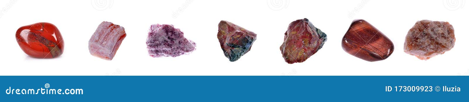 Collection of Rock Samples of Minerals on an Isolated White Stock Image ...