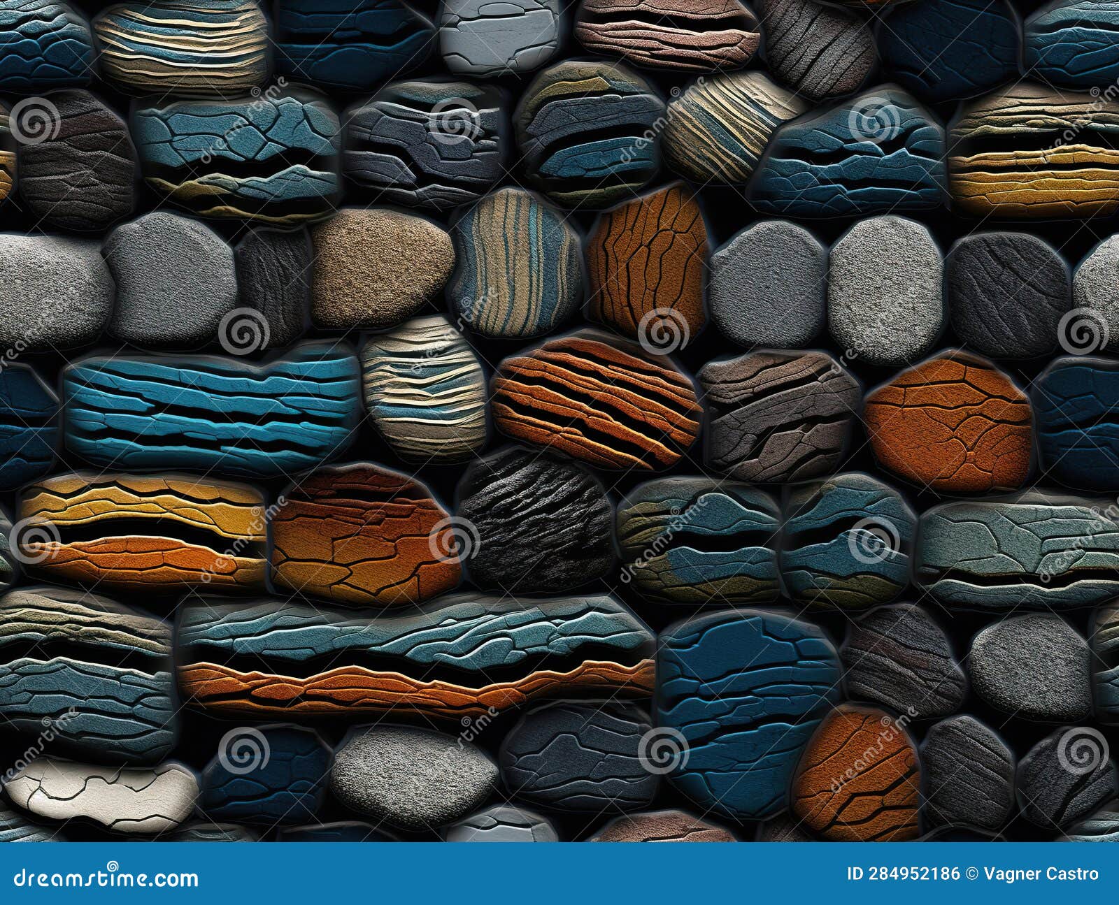 Collection of Rocks in Different Colors in the Style of Structures ...