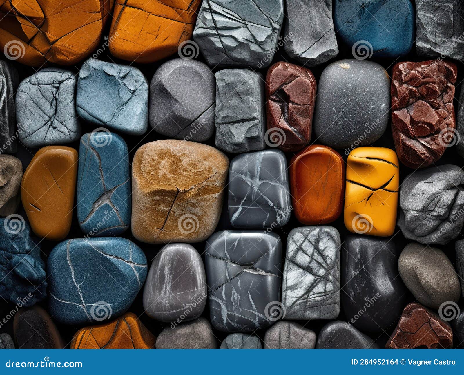 Collection of Rocks in Different Colors in the Style of Structures ...