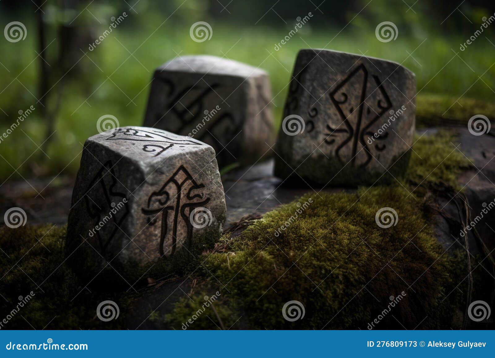 A Collection of Rocks with Runes AI Generation Stock Illustration ...