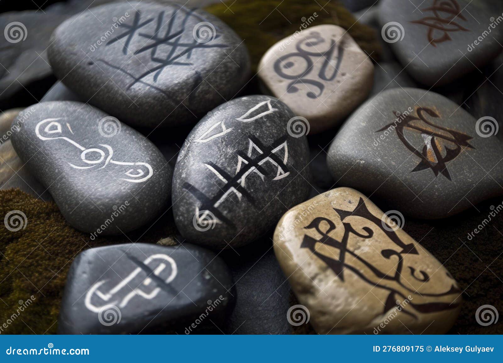 A Collection of Rocks with Runes AI Generation Stock Illustration ...