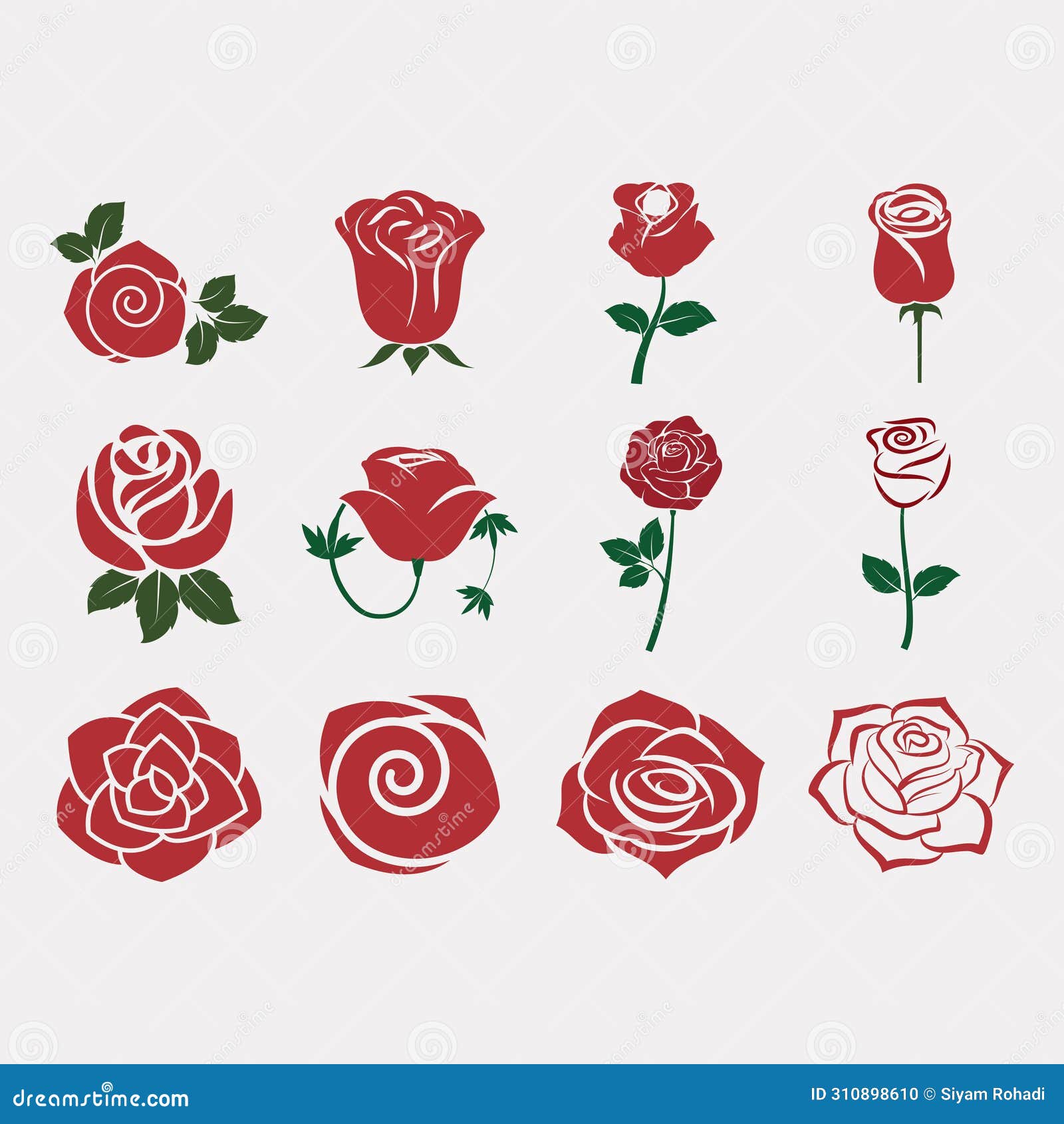 Collection of Rose Flower Logos Stock Vector - Illustration of ...