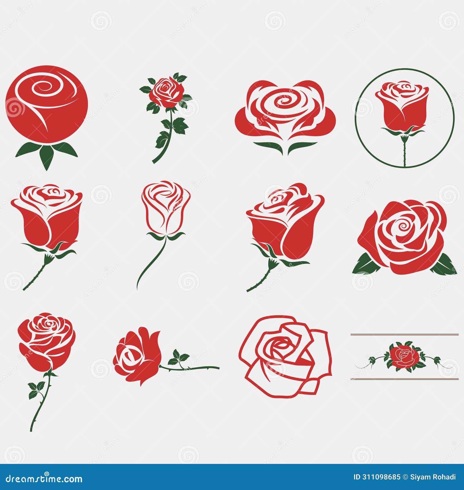 Collection of Rose Flower Logos Stock Vector - Illustration of ...