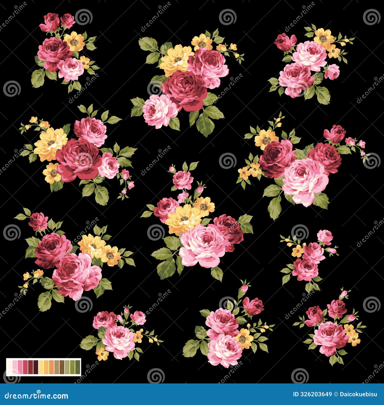 A Collection of Rose Flower Materials Created with an Old-fashioned ...
