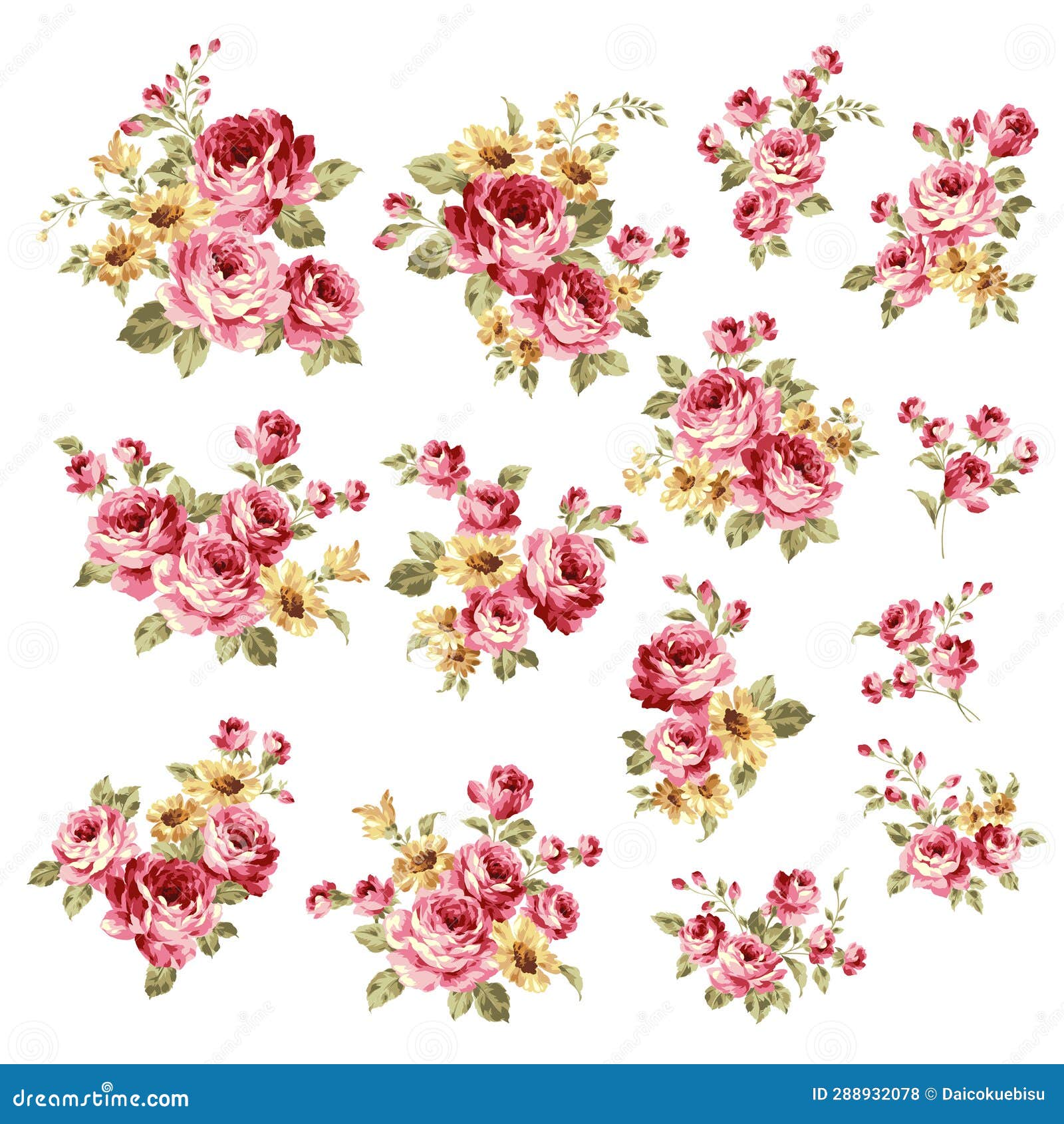 A Collection of Rose Materials Ideal for Textile Design, Stock ...