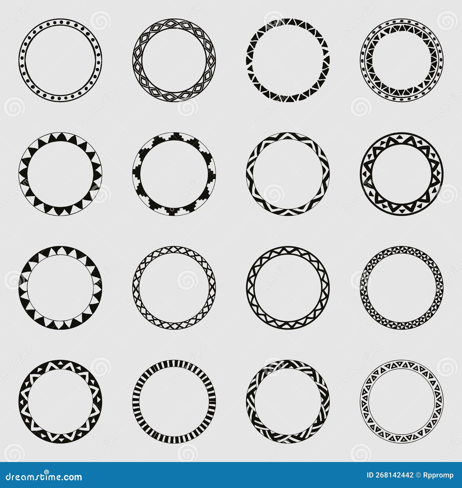 Collection of Round Decorative Border Frames Stock Vector ...
