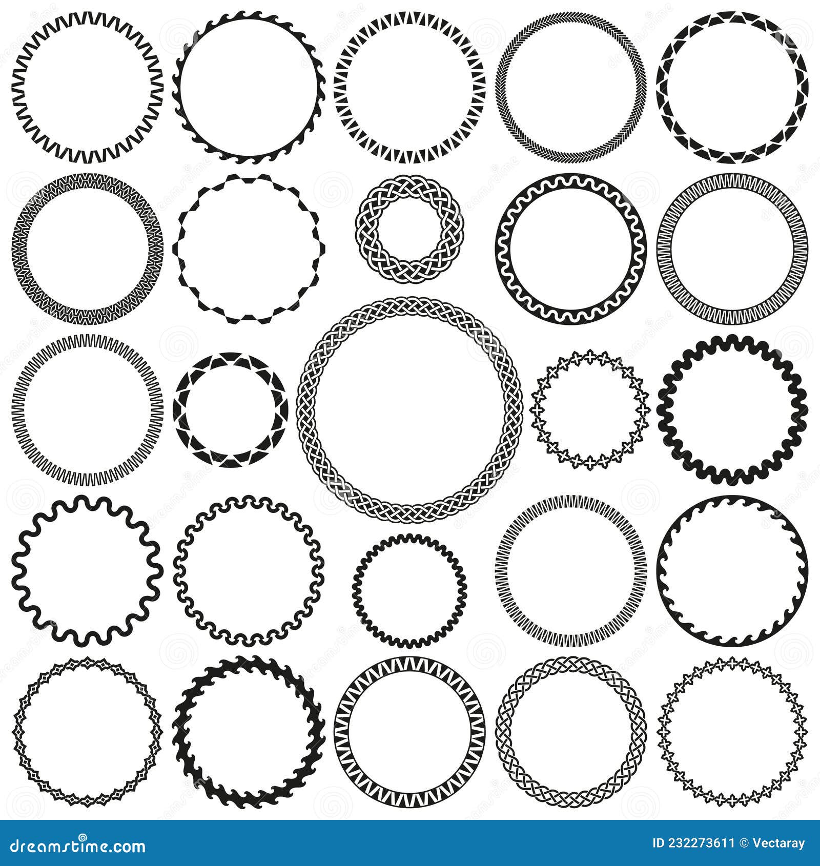 Collection of Round Decorative Ornamental Border Frames. Ideal for ...