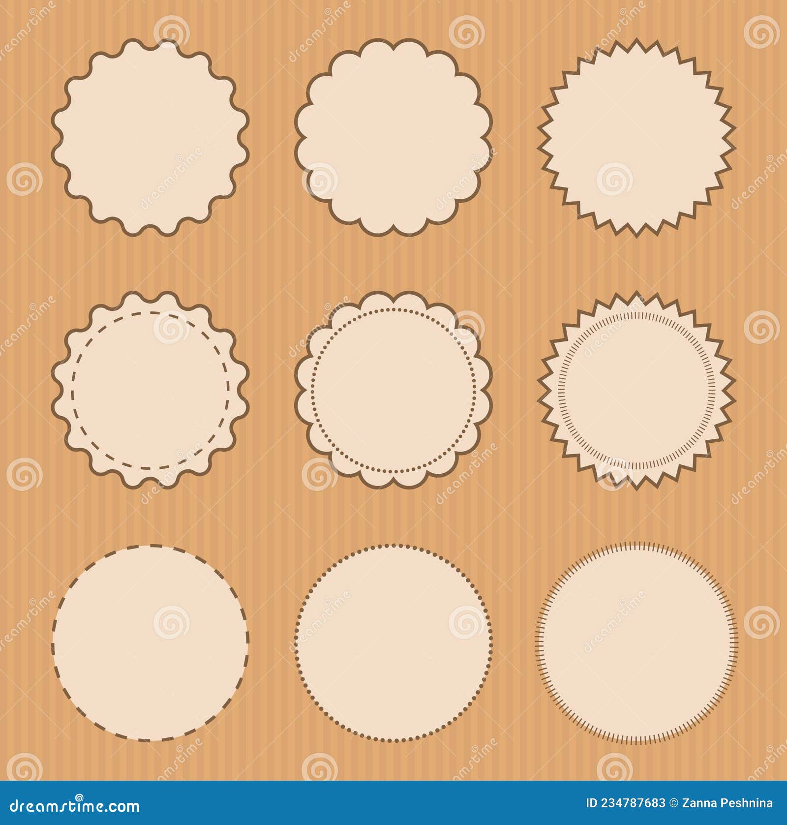 Collection of Round Decorative Vintage Label Border Frames Stock Vector ...