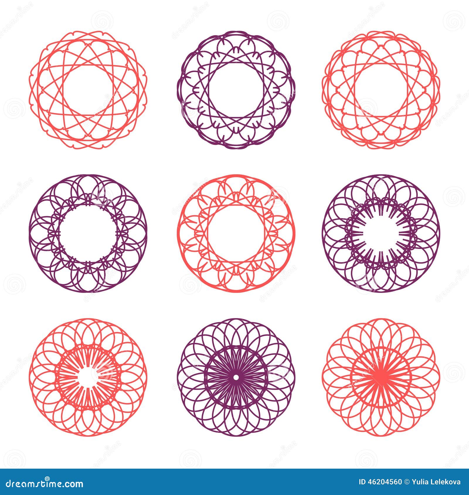 Collection of Round Ornaments Stock Vector - Illustration of fashion ...