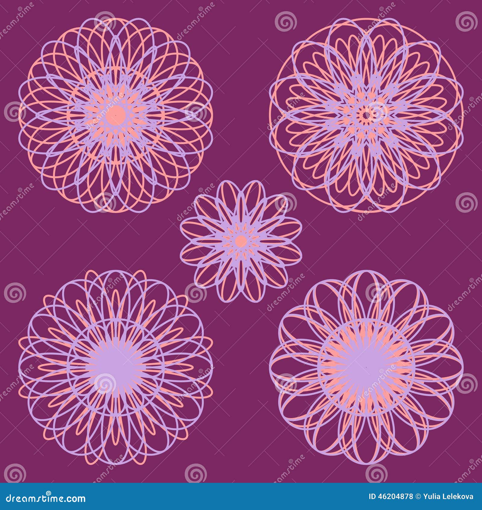 Collection of Round Ornaments Stock Vector - Illustration of elegance ...