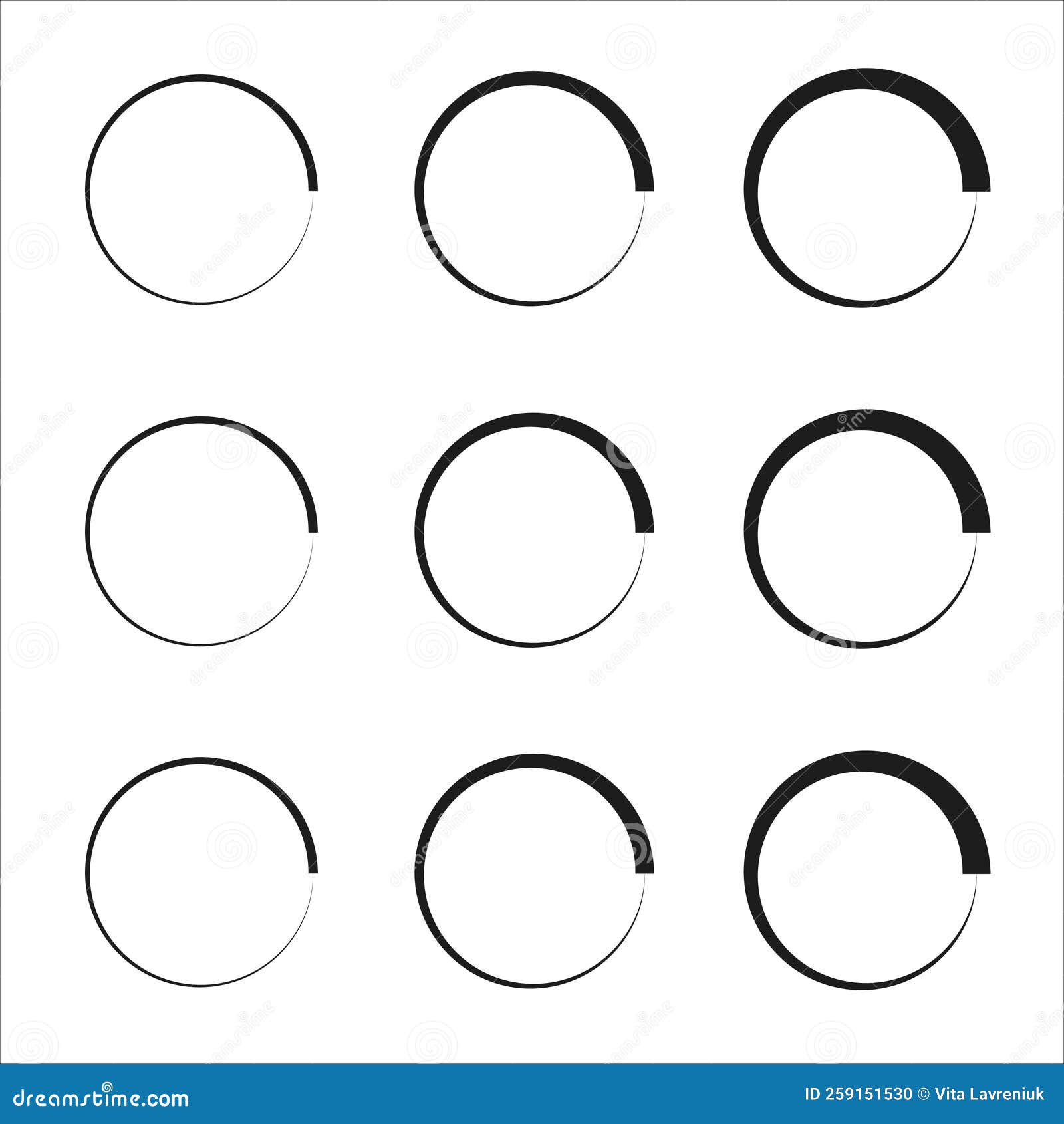 Collection of Round. Sketch Hand Drawn. Doodle Circles for Design ...