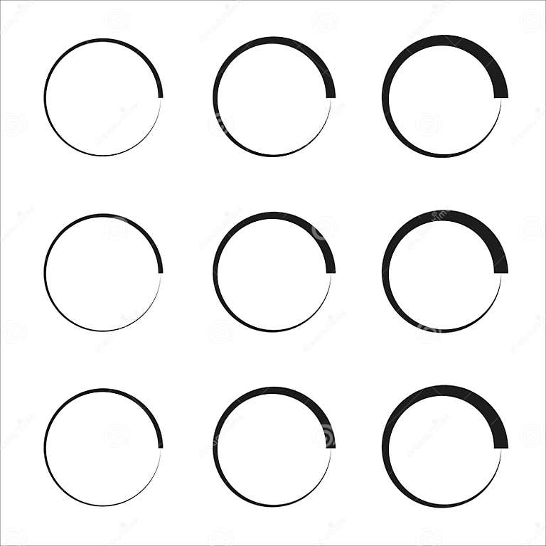 Collection of Round. Sketch Hand Drawn. Doodle Circles for Design ...