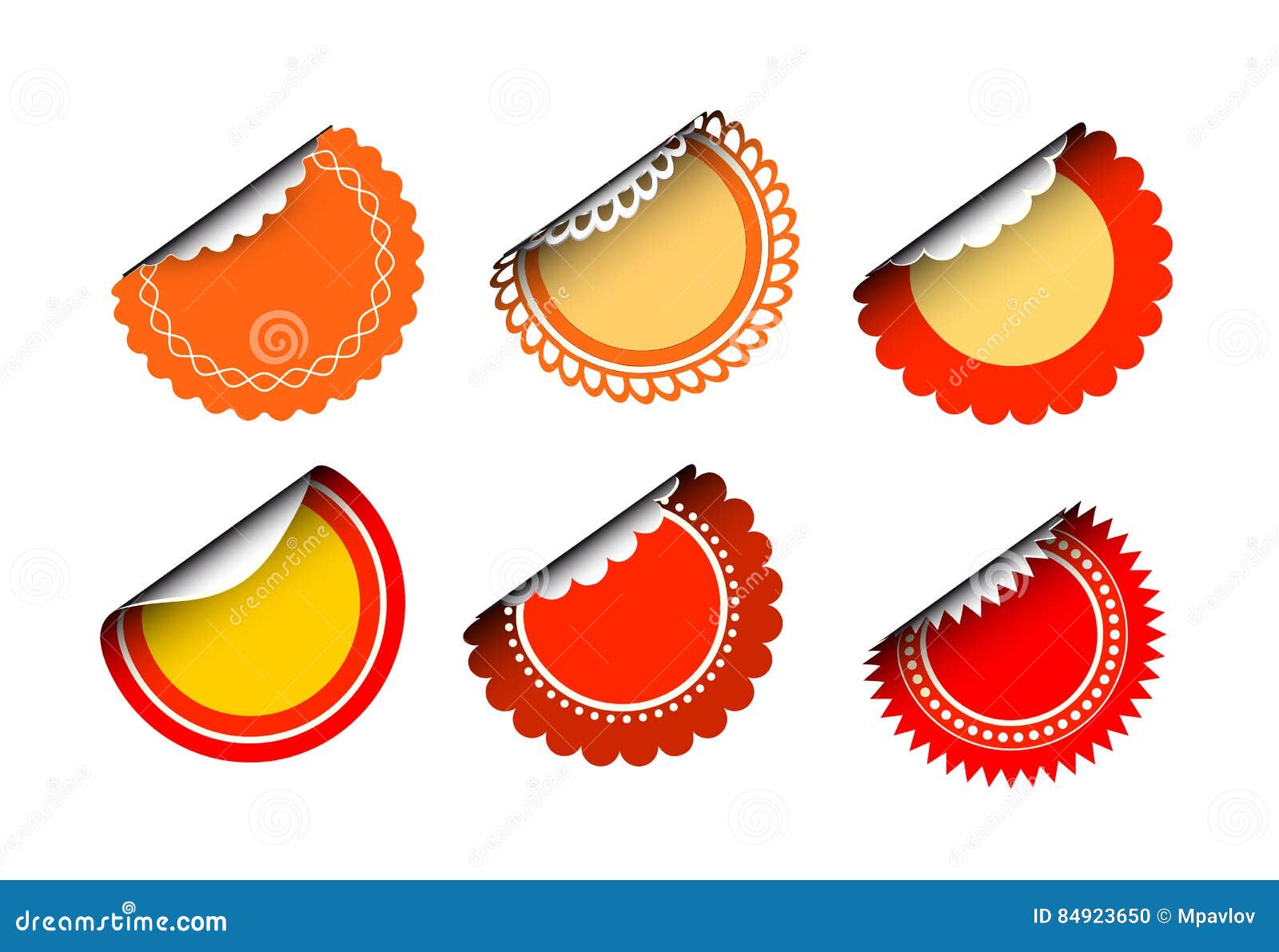 Collection of Round Vintage Labels Stock Vector - Illustration of ...