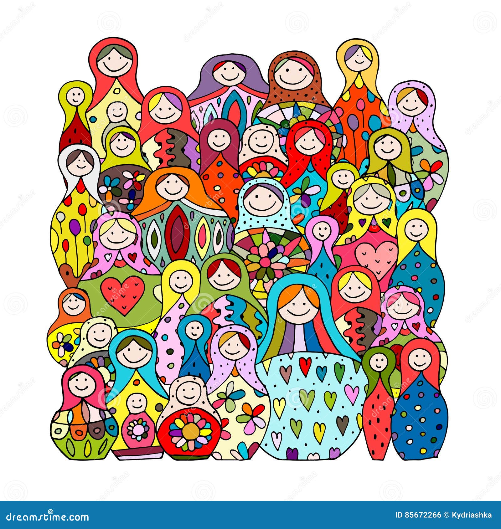Collection of Russian Nesting Dolls, Matryoshka for Your Design Stock ...