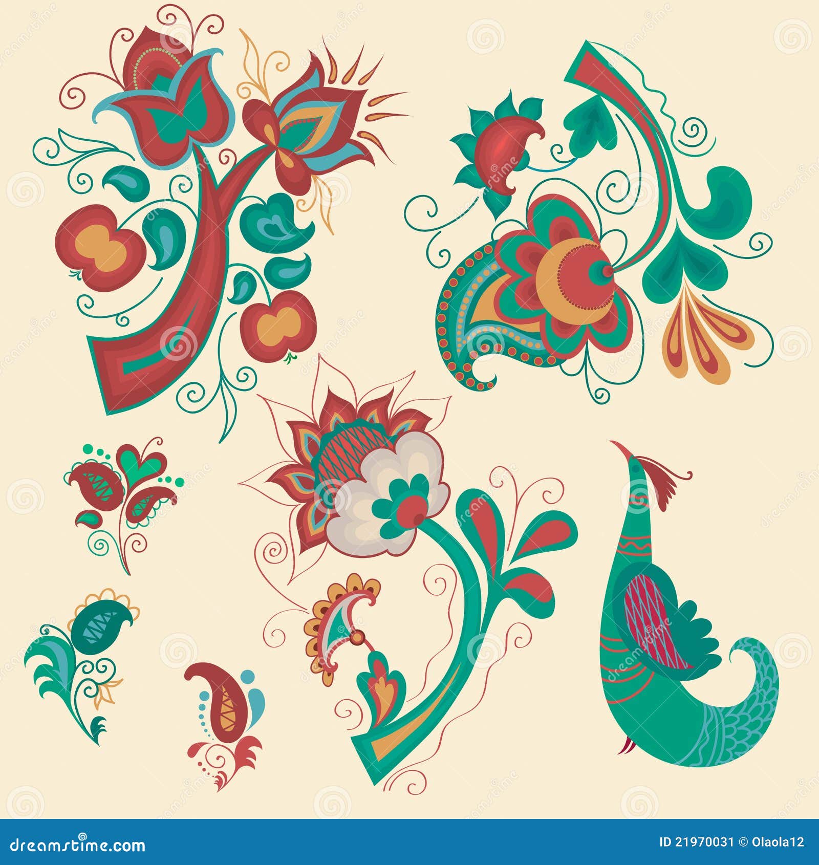 Collection of Russian Patterns Stock Vector - Illustration of texture ...