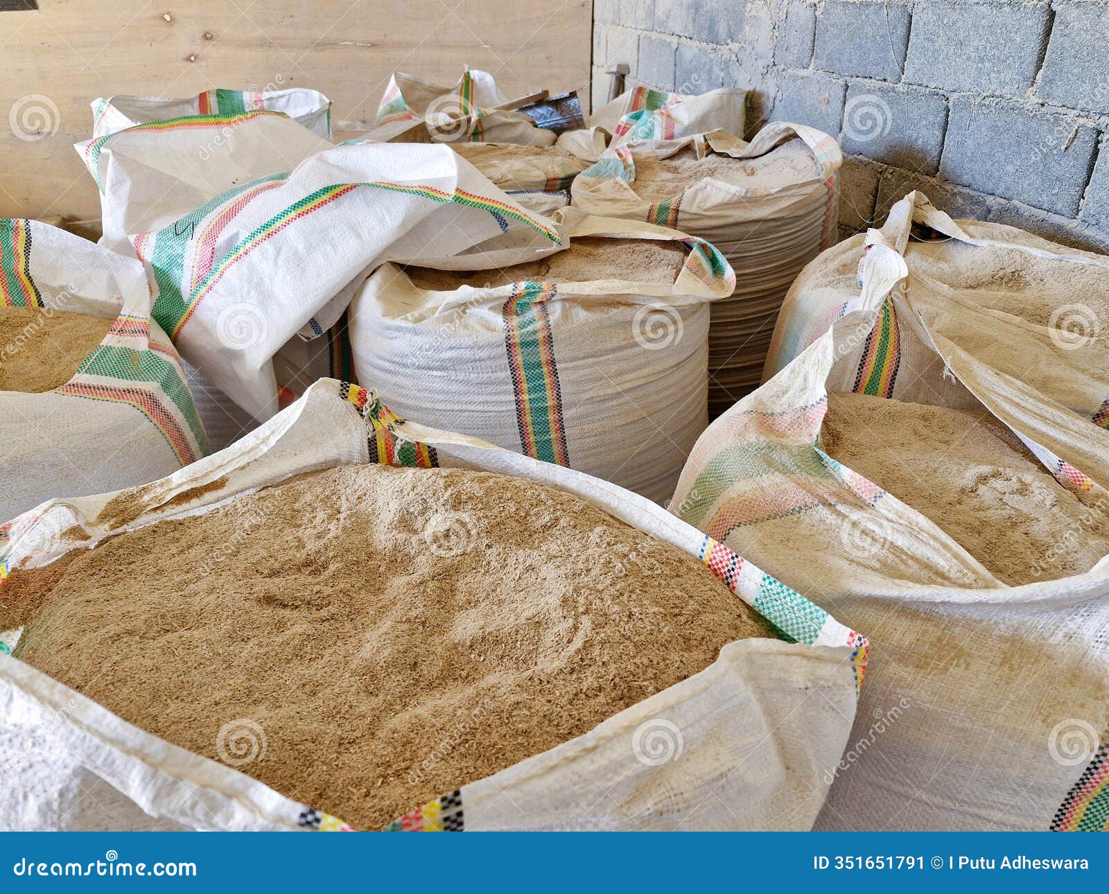 A Collection of Sacks Containing Grain Stock Image - Image of product ...