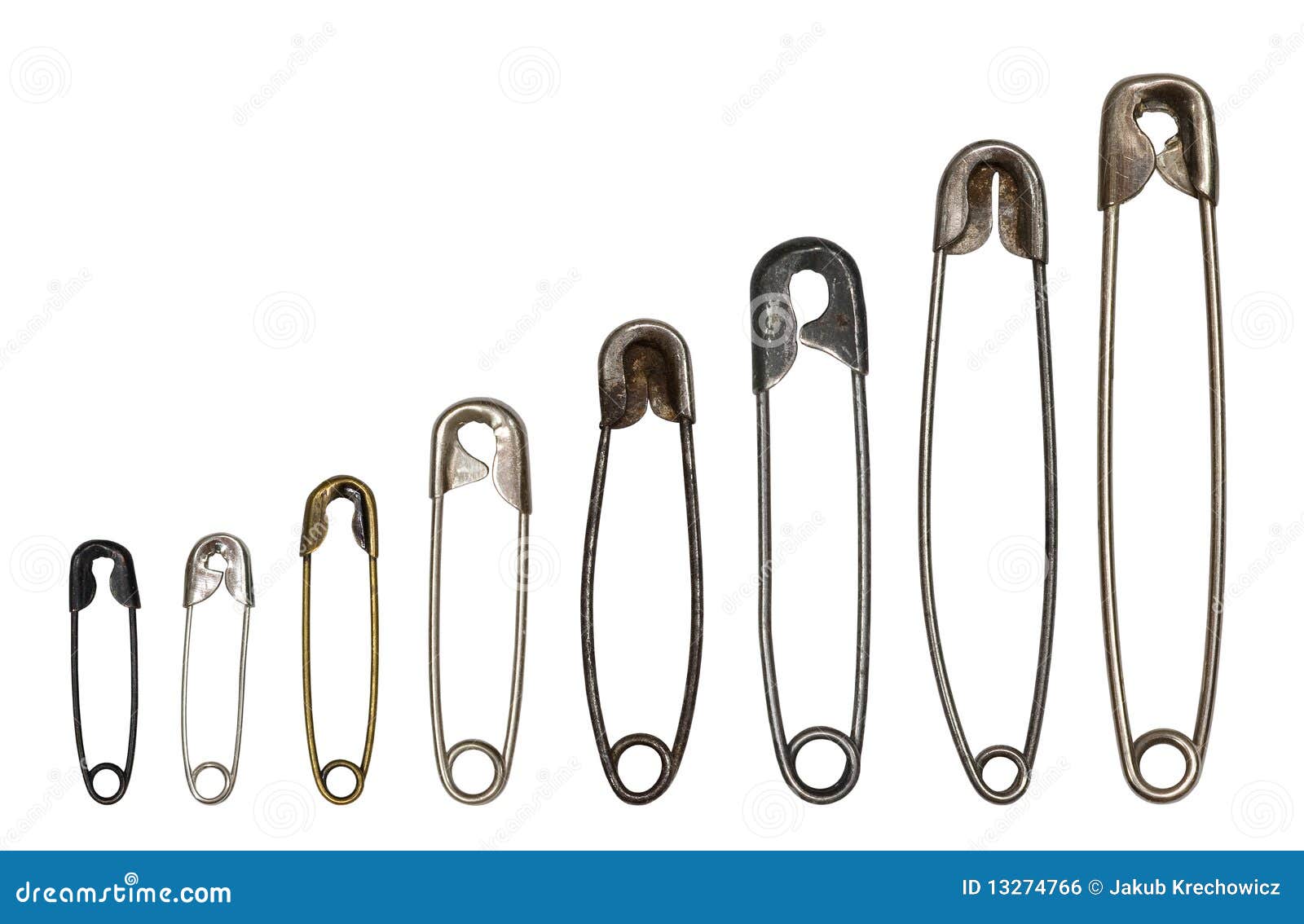 Collection of safety pins stock photo. Image of silver - 13274766