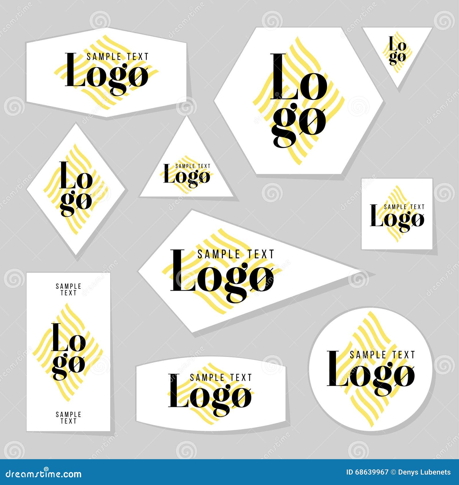 Collection of Sample Logo and Text Cards Stock Vector - Illustration of ...