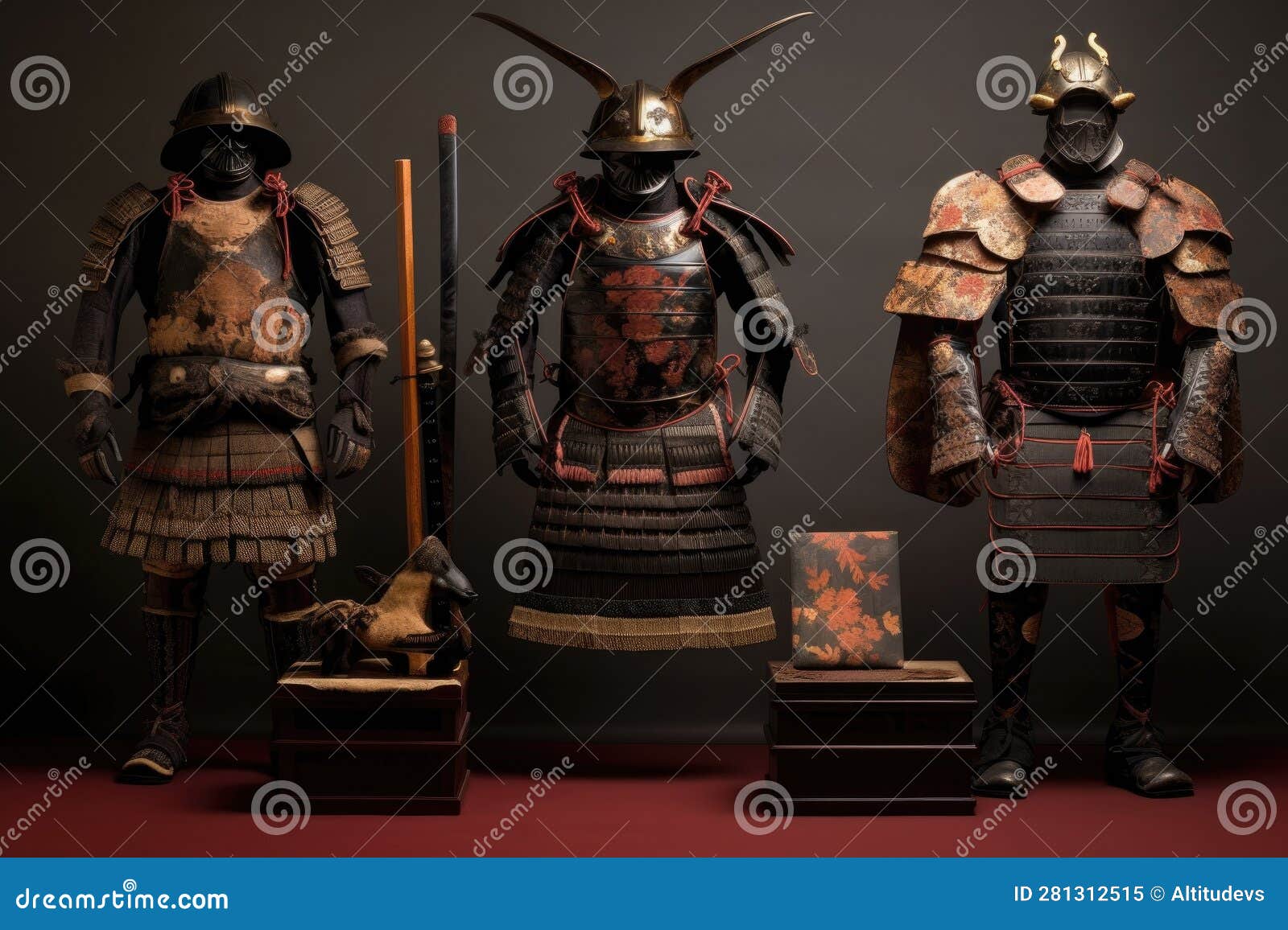 Collection of Samurai Armor Elements Stock Illustration - Illustration ...