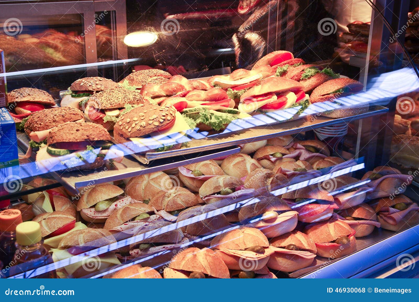 Collection Of Sub Sandwiches With Salami Ham Cheese Salmon Fish Stock ...