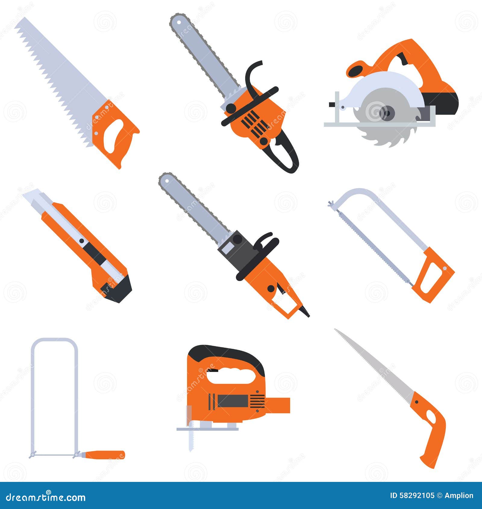 Collection of saw icons stock vector. Illustration of fretsaw - 58292105