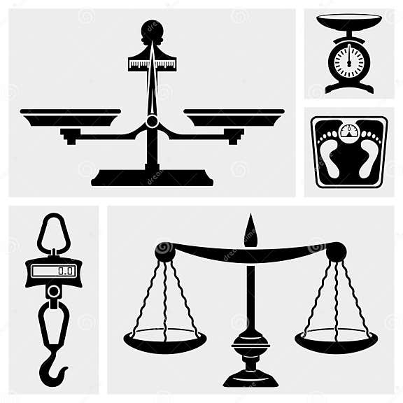 Scale Icon Bathroom Weight Scale Hook Scale Stock Vector