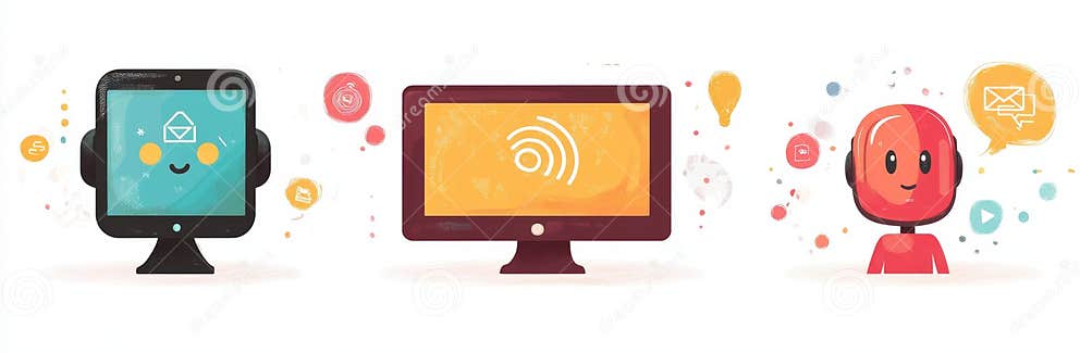 Collection of Scenes with a Character Using an AI Chat Bot To Write Programming Code. the ...