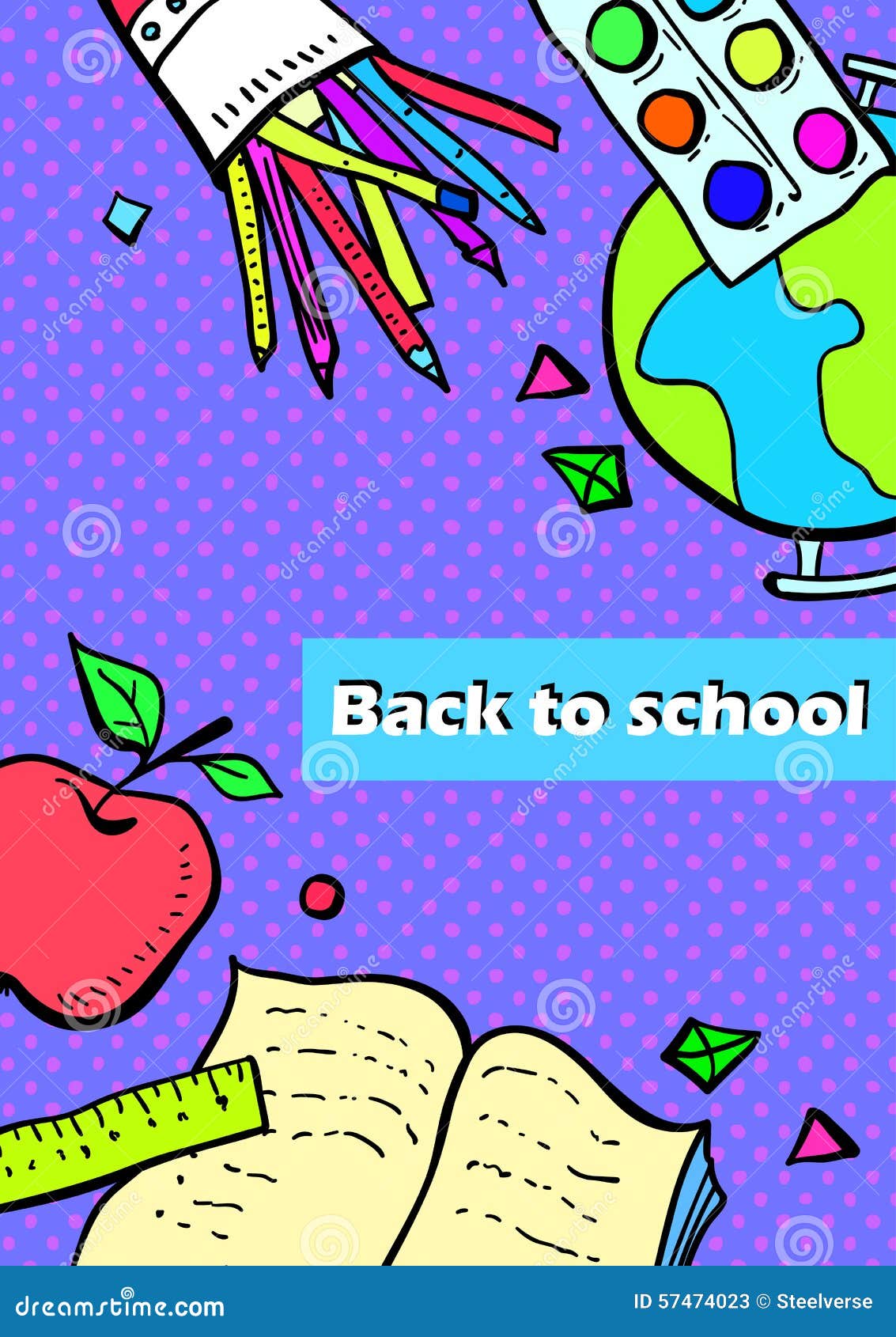 Collection of School Subjects. Stock Vector - Illustration of eraser ...