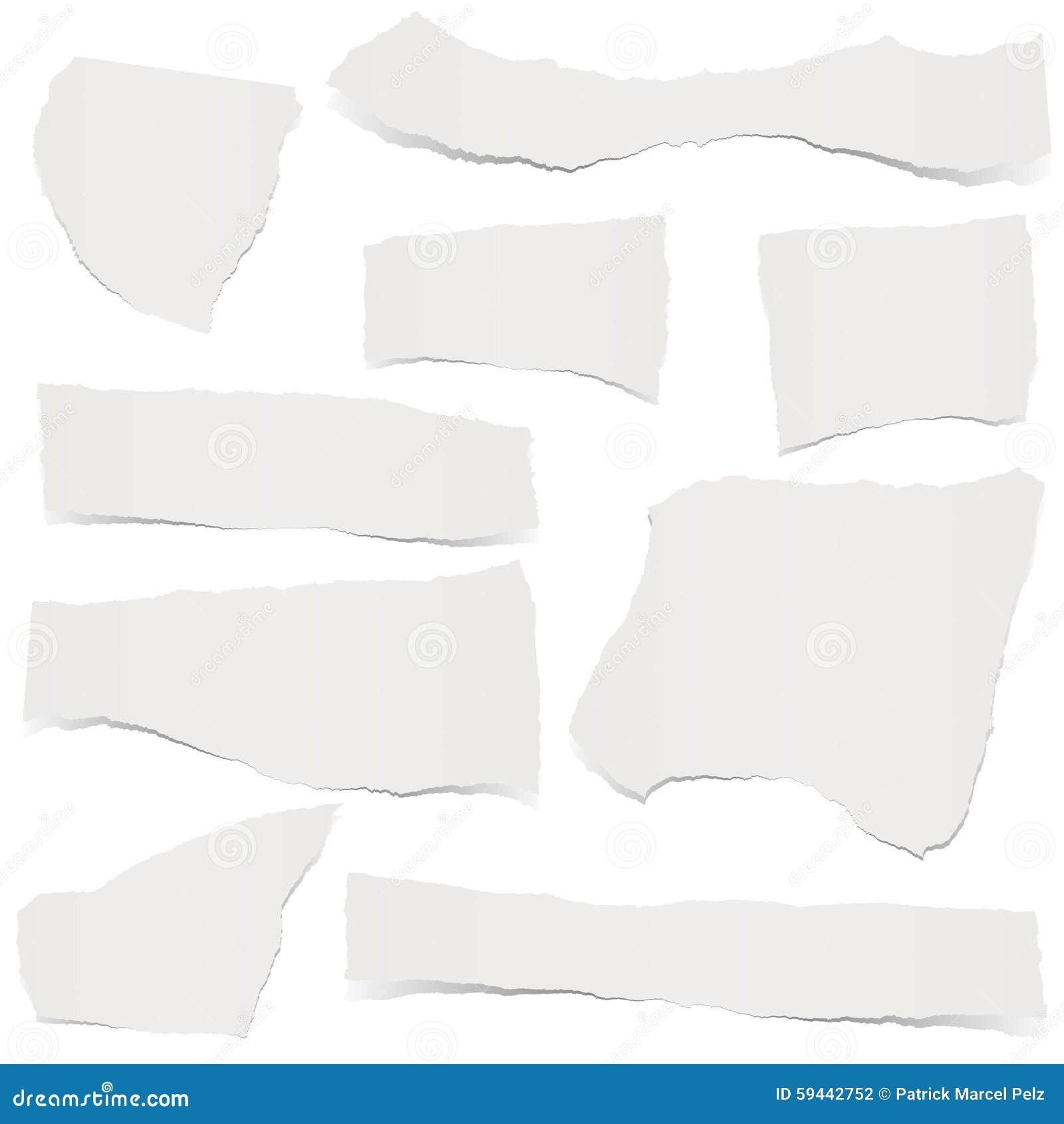 Collection scrap of paper stock vector. Illustration of destroy - 59442752