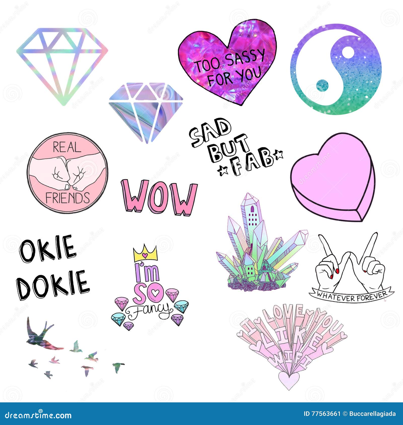 Collection of Scrapbook Stickers Stock Illustration - Illustration of ...