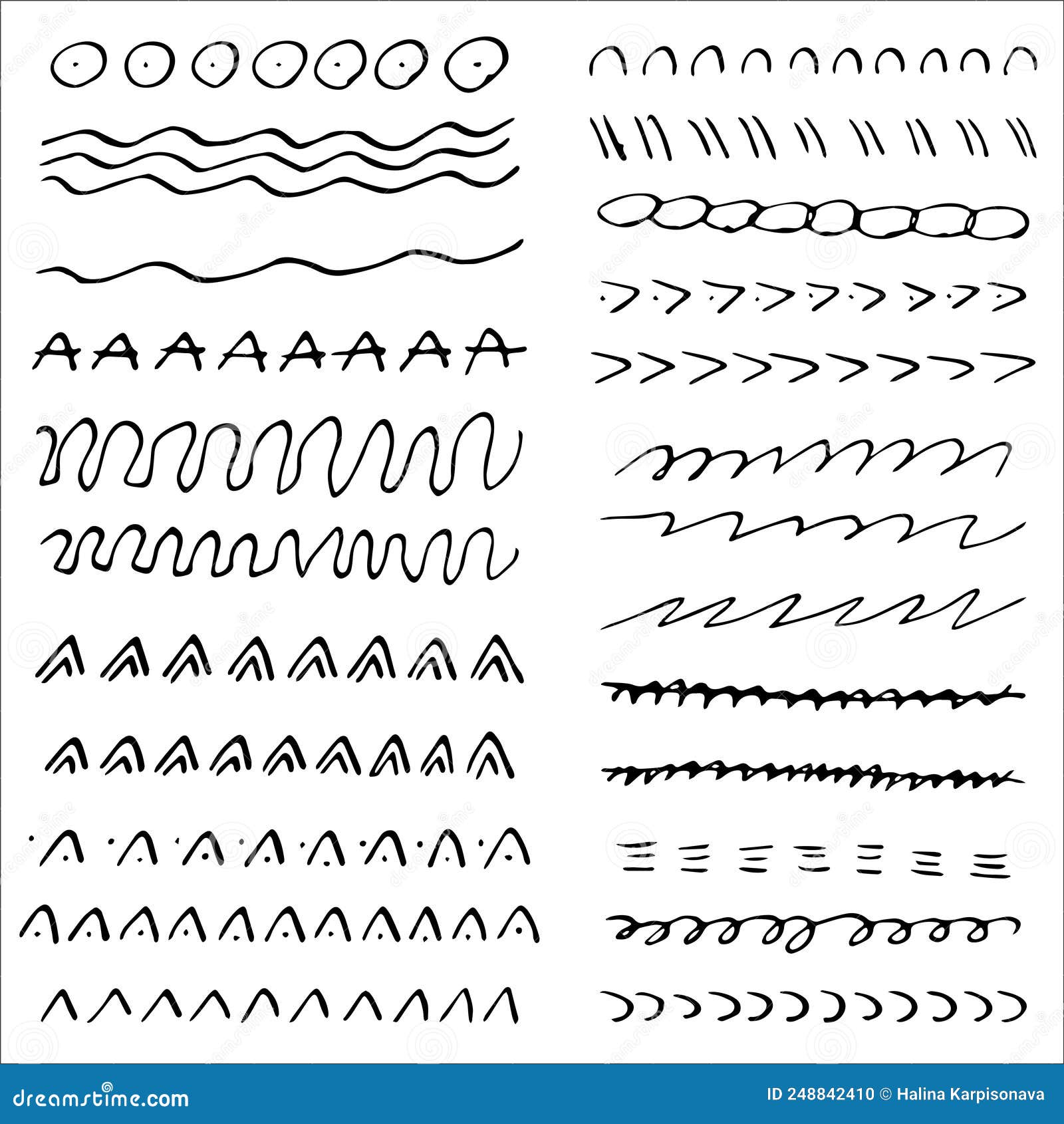 Collection of Scribble Design Element of Sketch Underlines and Signes ...