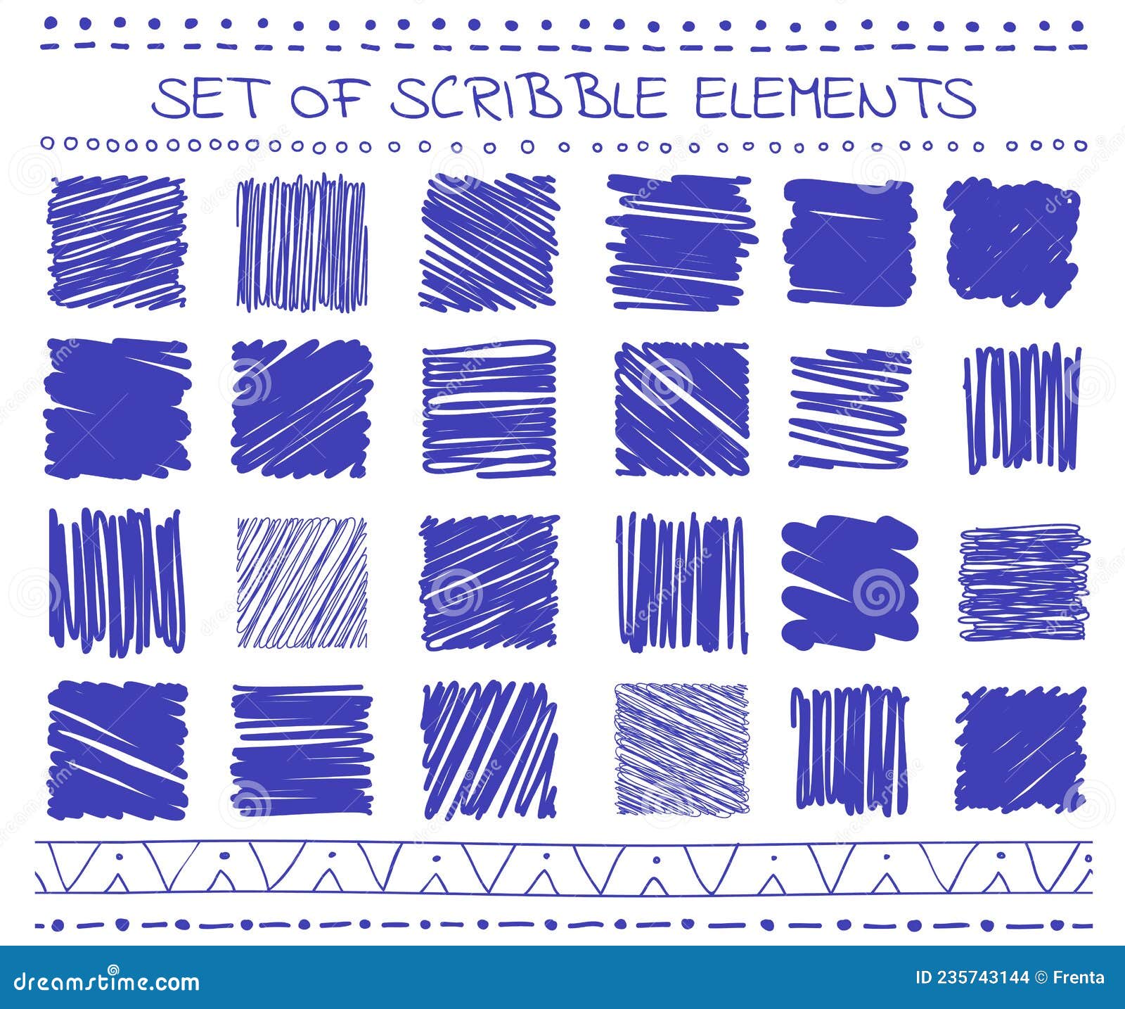 Collection of Scribbled Lines in Hand Drawn Style Stock Vector ...